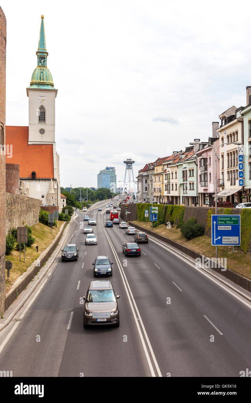 St. Martin's Cathedral and the city skyline, Bratislava, Slovakia View ...