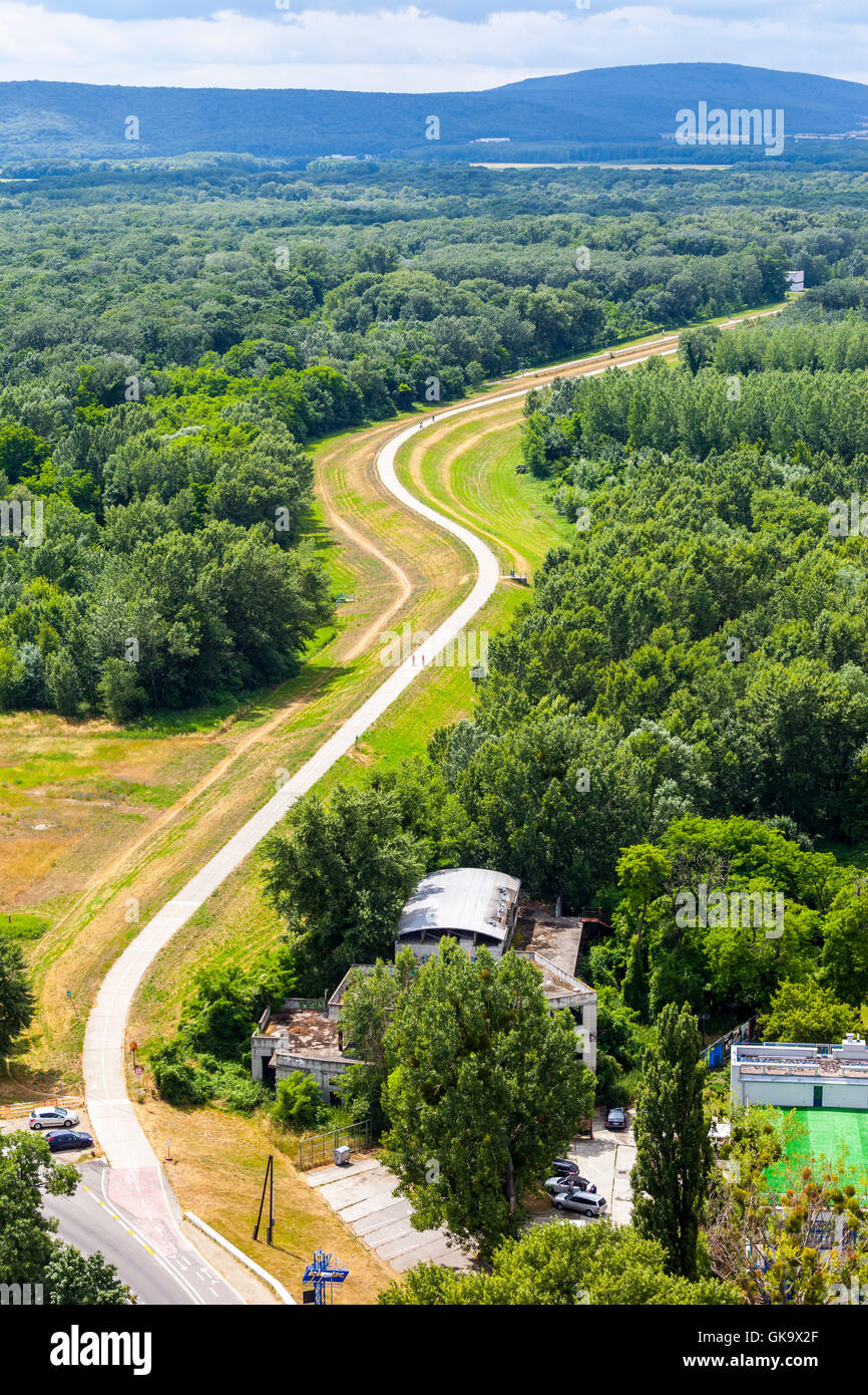 Road through forest landscape, aerial view Stock Photo - Alamy
