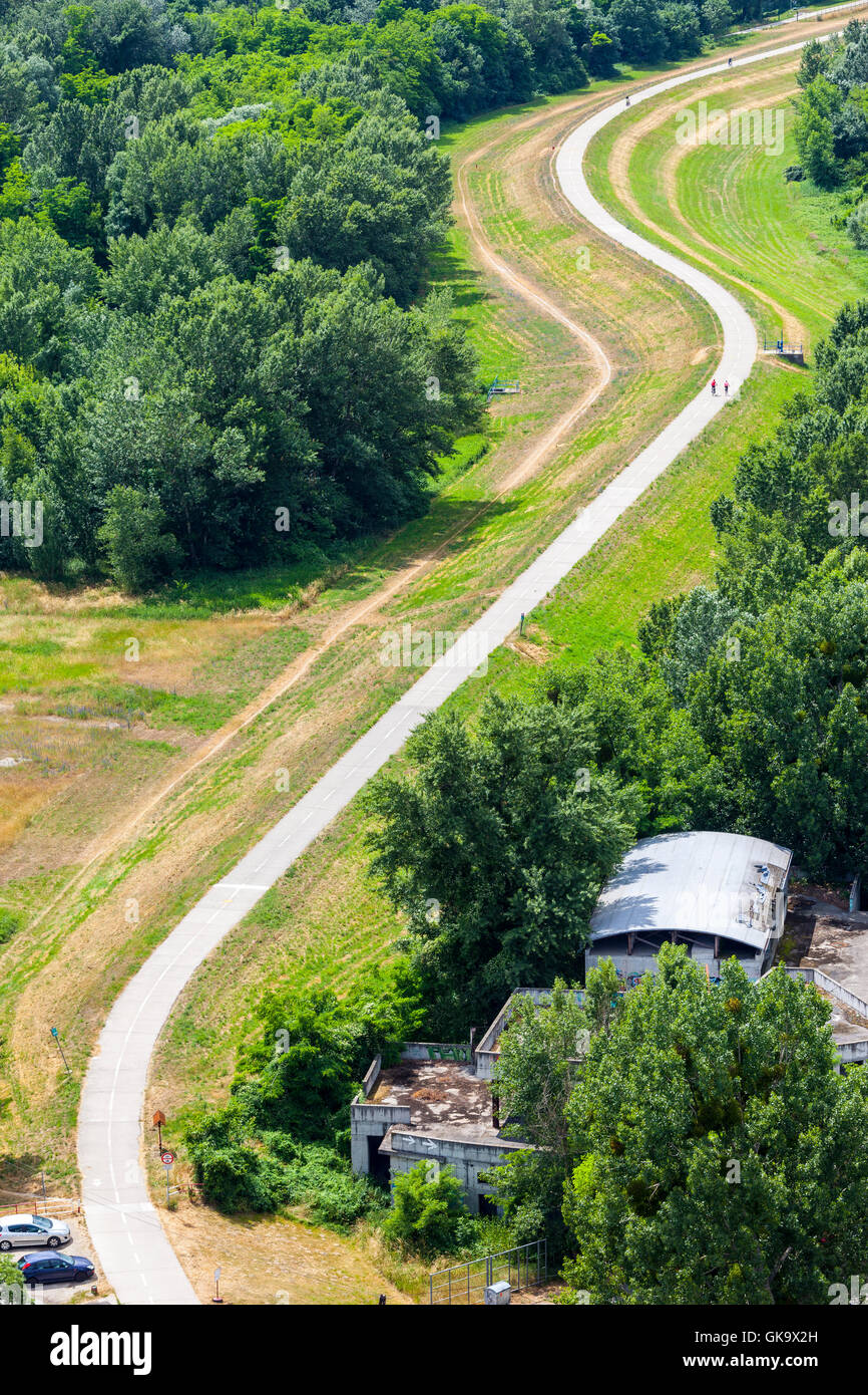Road through forest landscape, aerial view Stock Photo - Alamy