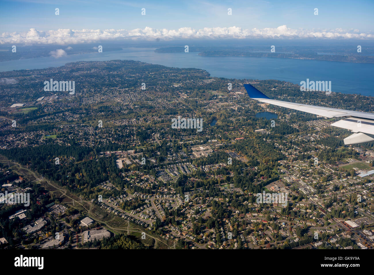 Ground scenery viewed from below the wing Stock Photo - Alamy