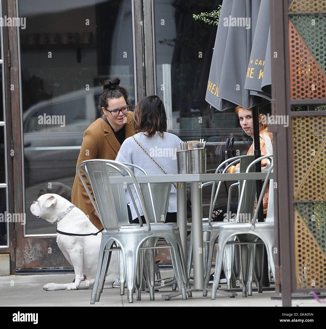 Emma Roberts seen shopping and meeting friends at a restaurant in ...