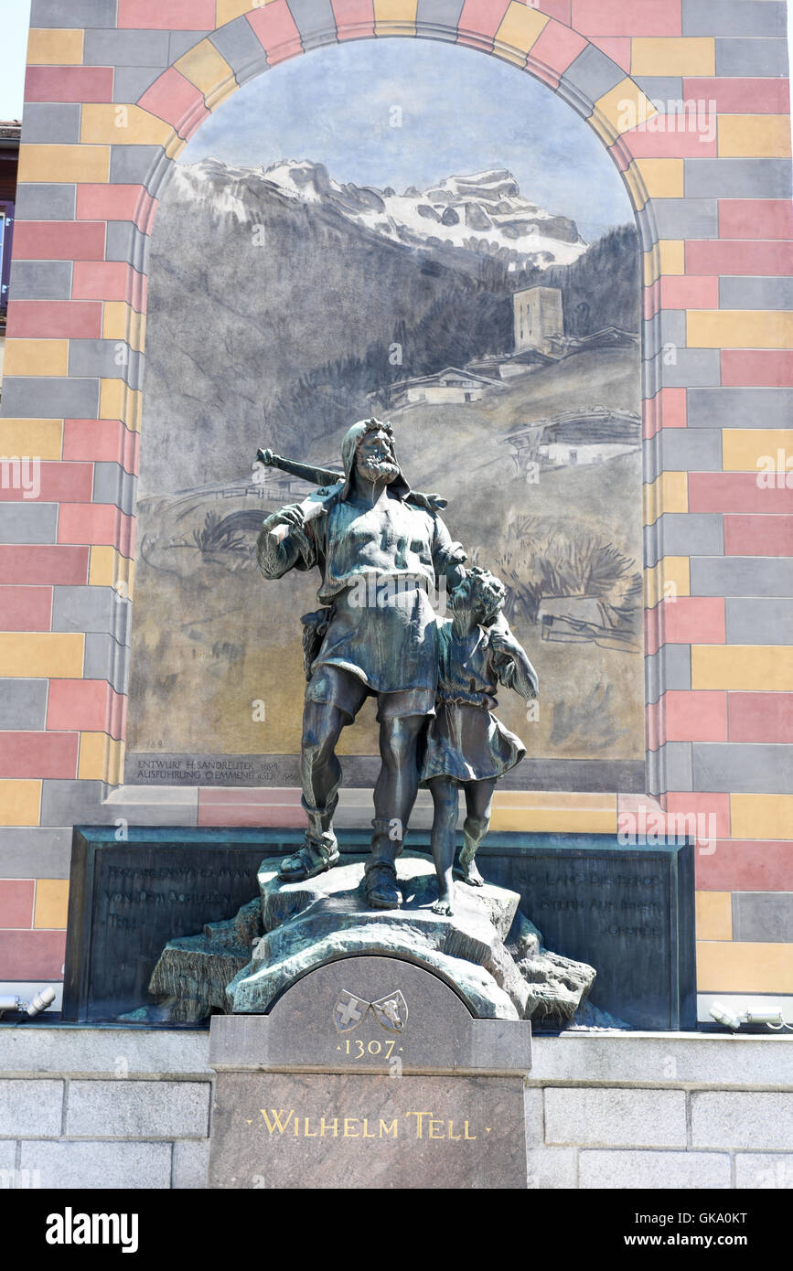 Wilhelm Tell monument at the cantonal capital of Altdorf in the Canton ...