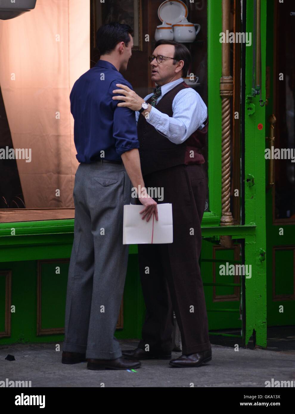 Kevin Spacey and Nicholas Hoult on the film set of 'Rebel in the Rye ...
