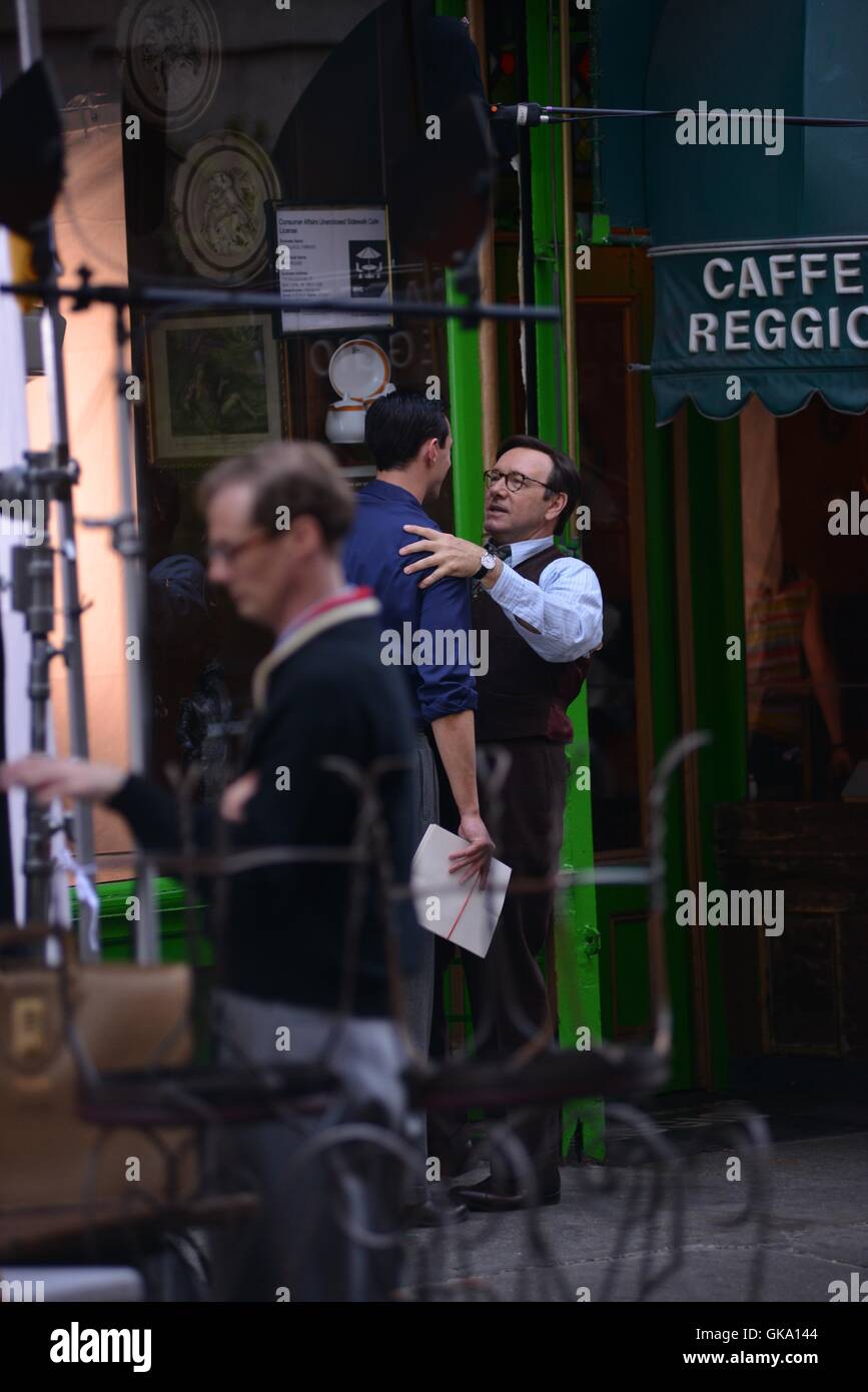 Kevin Spacey and Nicholas Hoult on the film set of 'Rebel in the Rye ...