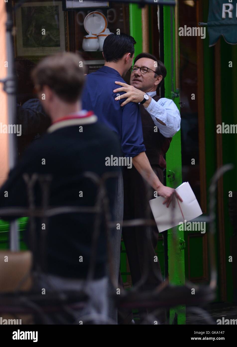 Kevin Spacey and Nicholas Hoult on the film set of 'Rebel in the Rye ...