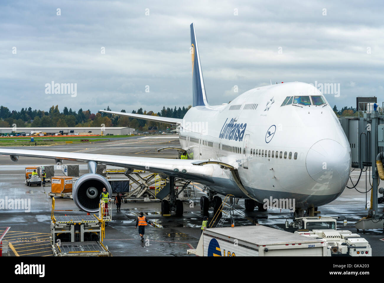 Seattle airplane airport tarmac Stock Photo - Alamy