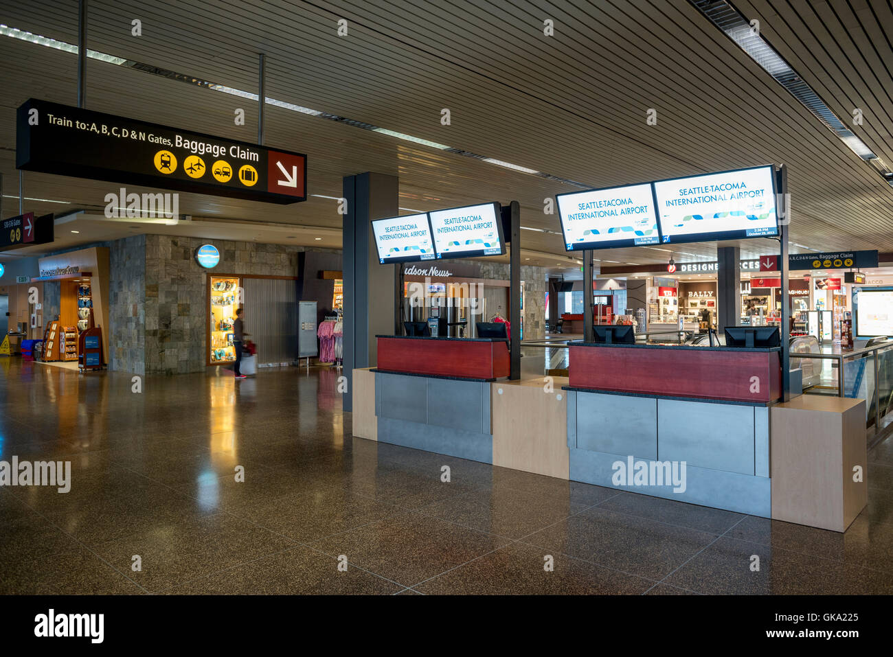 Seattle - Tacoma Airport interior Stock Photo - Alamy
