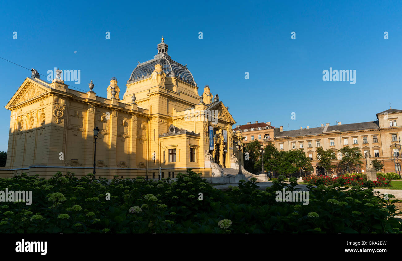 In the main square, Croatia, Zagreb, the capital of Europe aerial view ...