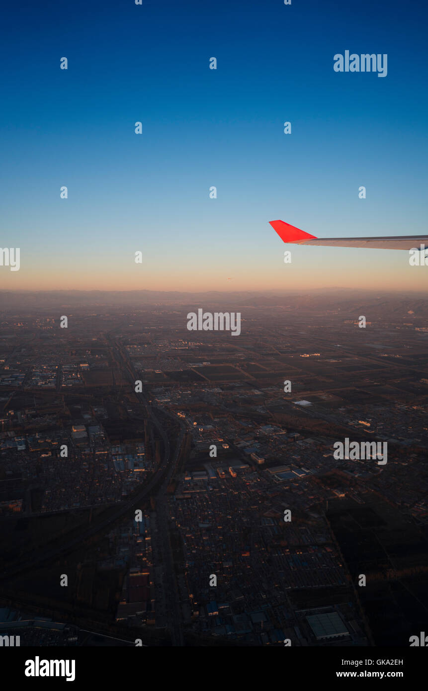 Ground scenery viewed from below the wing Stock Photo - Alamy