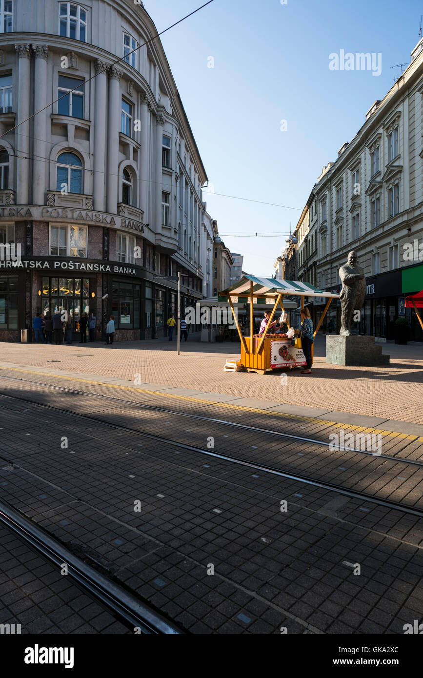 In the main square, Croatia, Zagreb, the capital of Europe aerial view ...