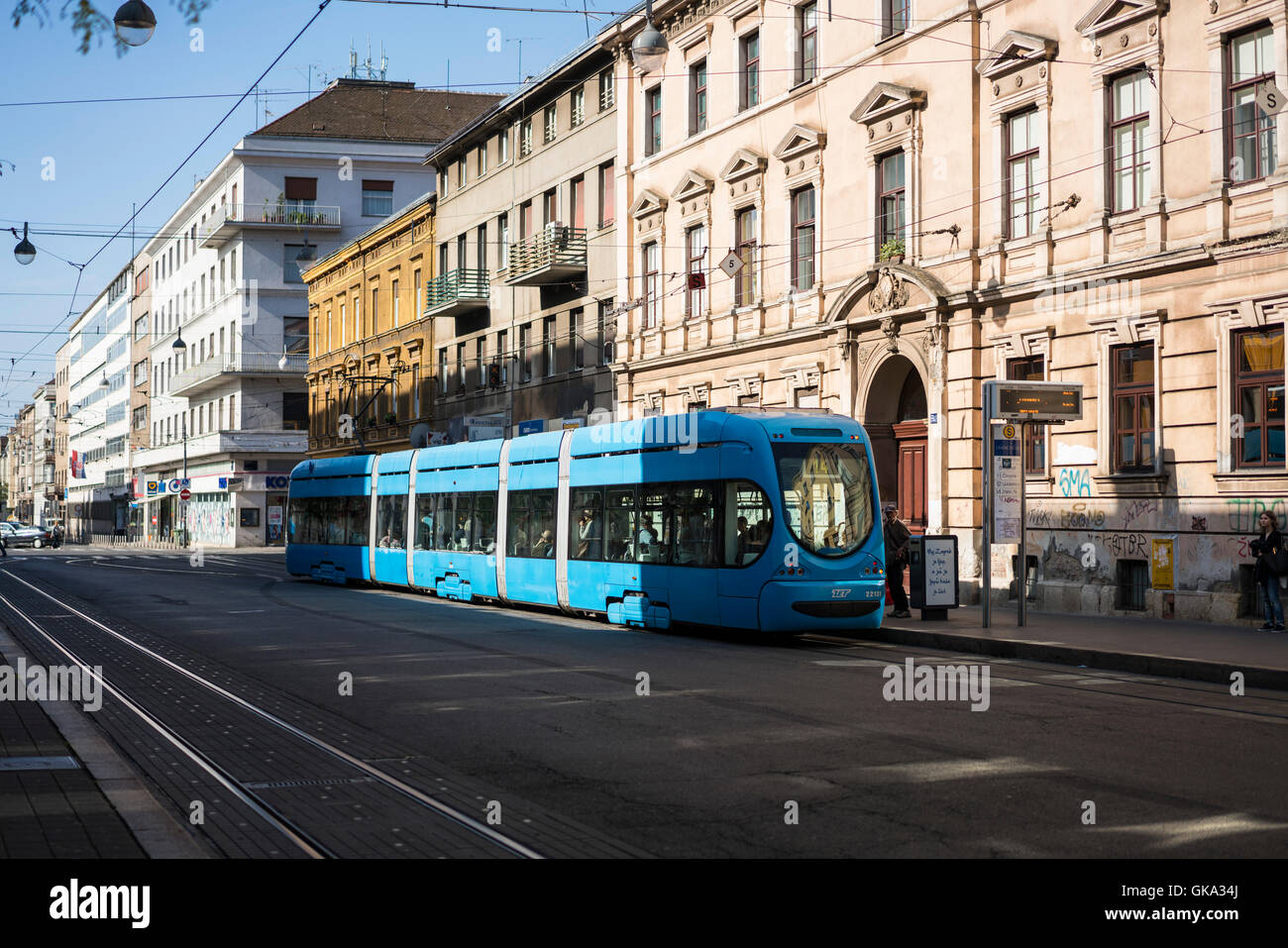 In the main square, Croatia, Zagreb, the capital of Europe aerial view ...