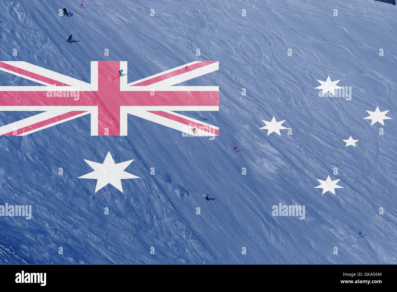 winter ski theme with blending Australia flag Stock Photo - Alamy