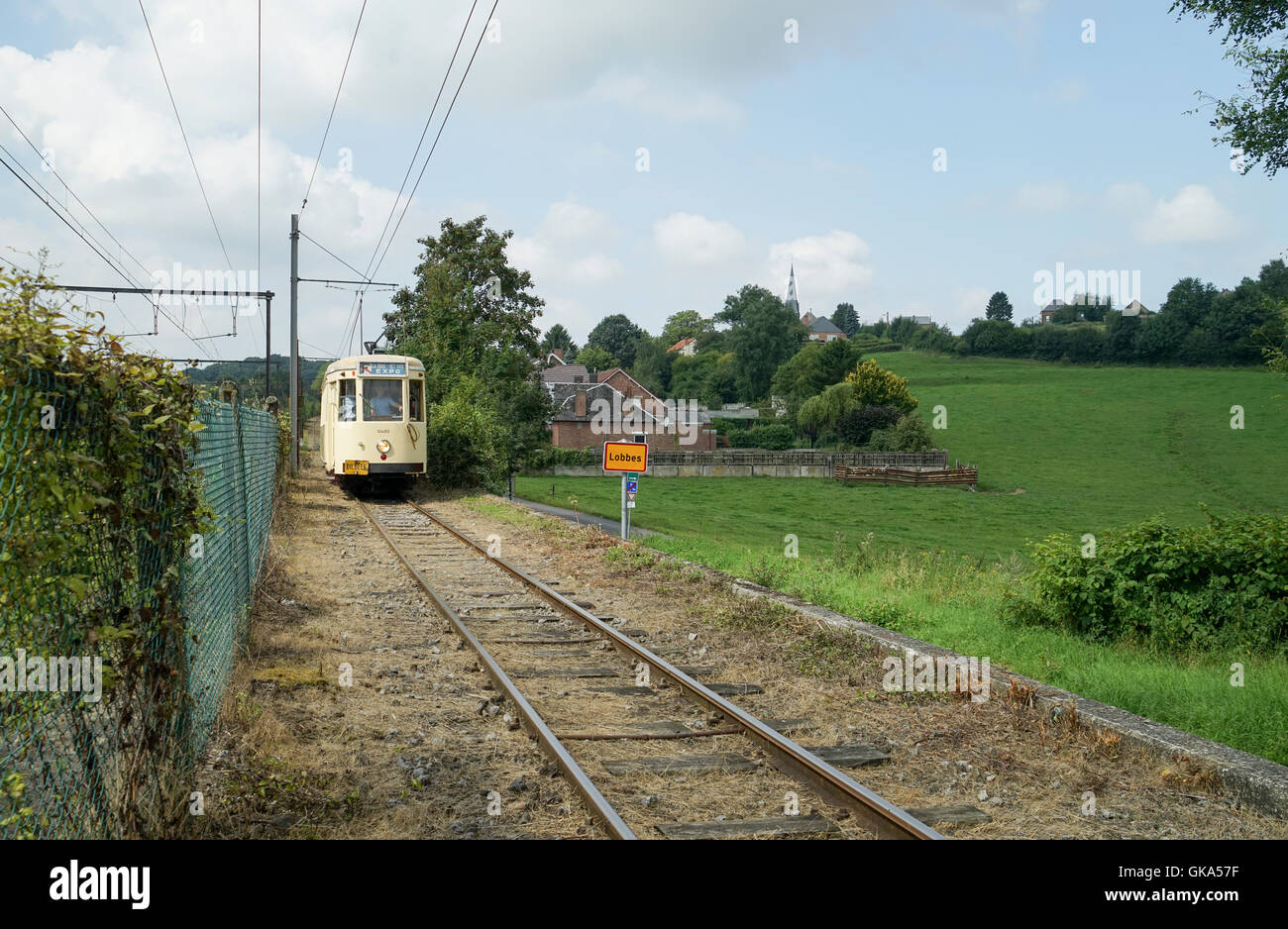 ASVi Museum N Type Tram No.10409 Approaching the Sambre River Bridge ...