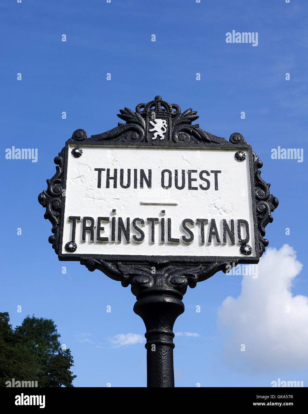 Cast Iron Tram Stop at The ASVi Tramway Museum in Thuin, Belgium -1 ...