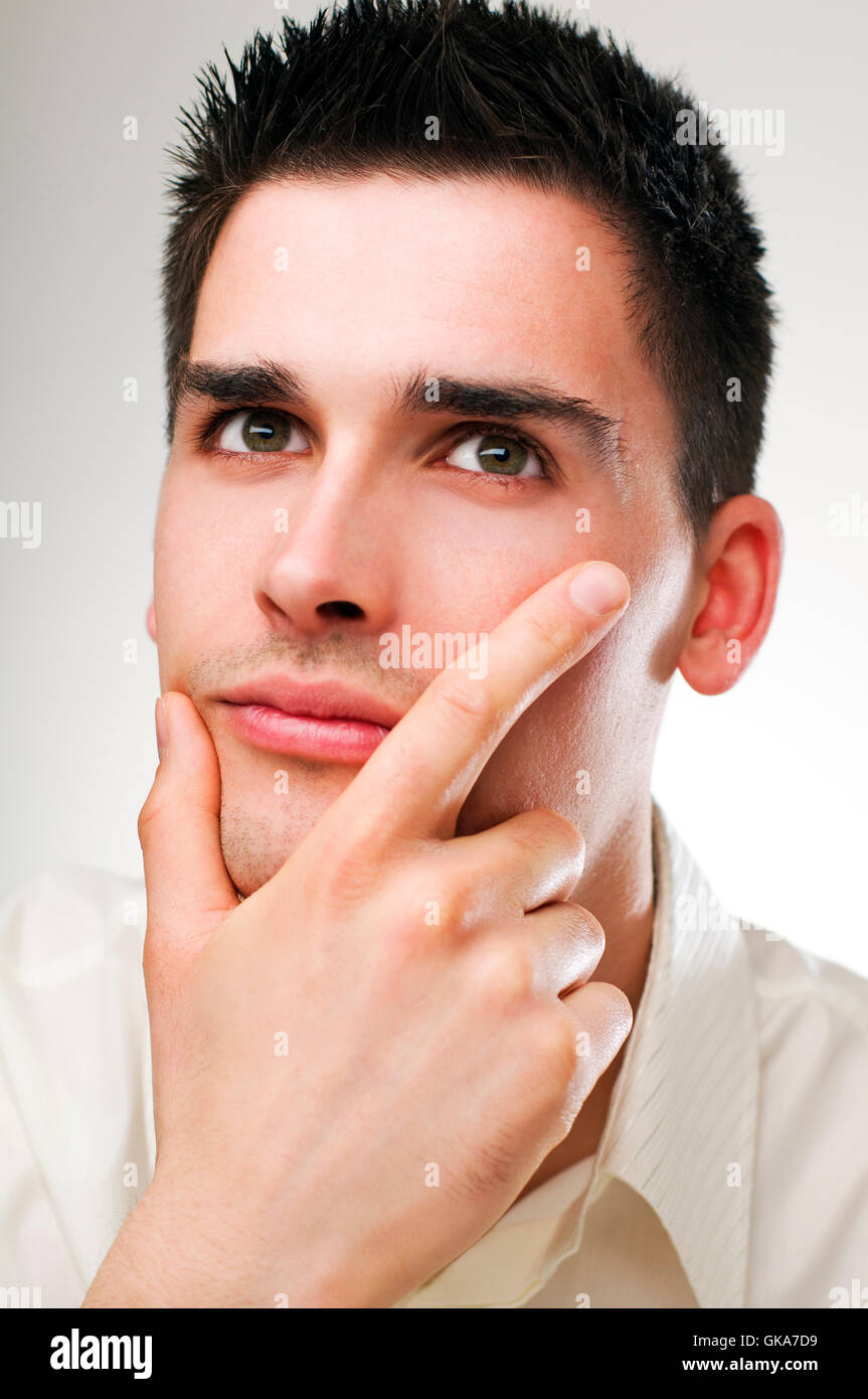 portrait serious thinking Stock Photo - Alamy