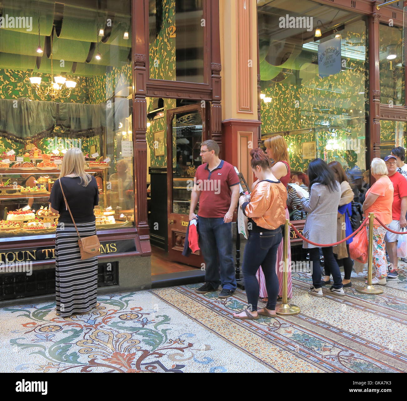 People queue at famous Hopetoun Tea Rooms in the Block Arcade in ...