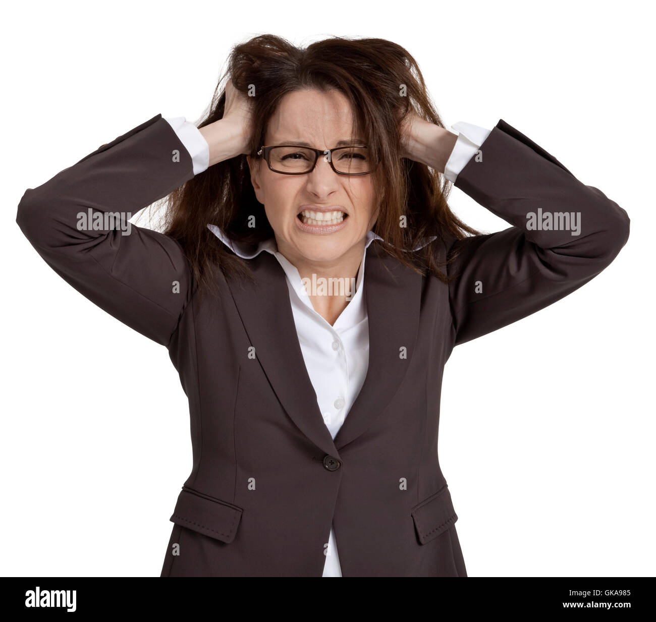 woman headache expression Stock Photo - Alamy