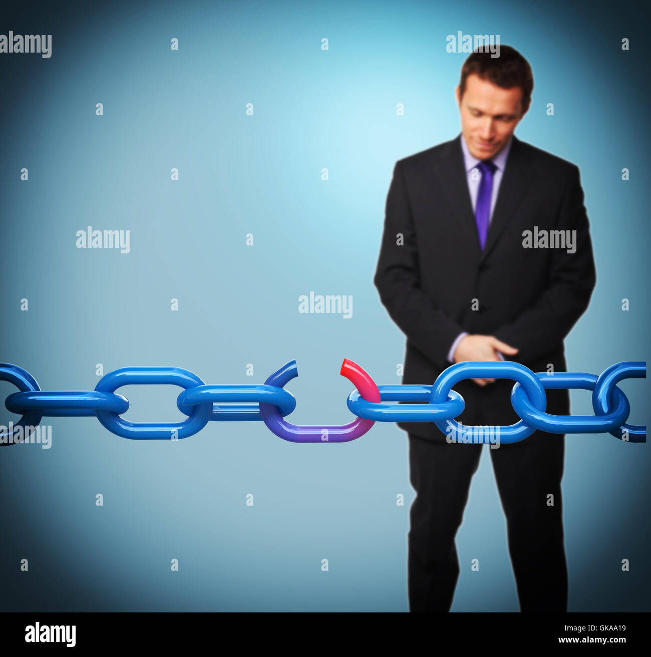 chain broken business man Stock Photo - Alamy