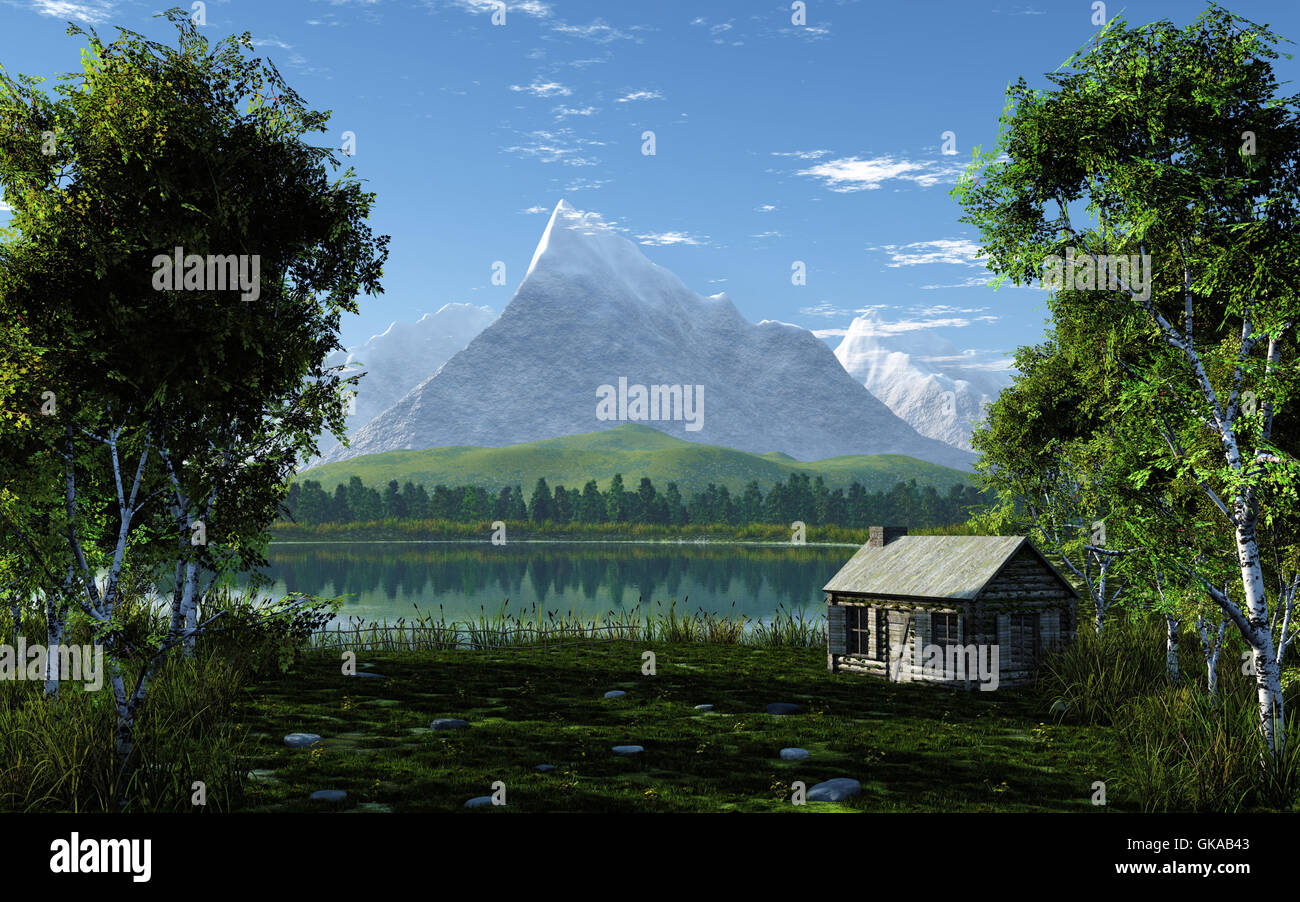 idyllic mountain landscape Stock Photo - Alamy