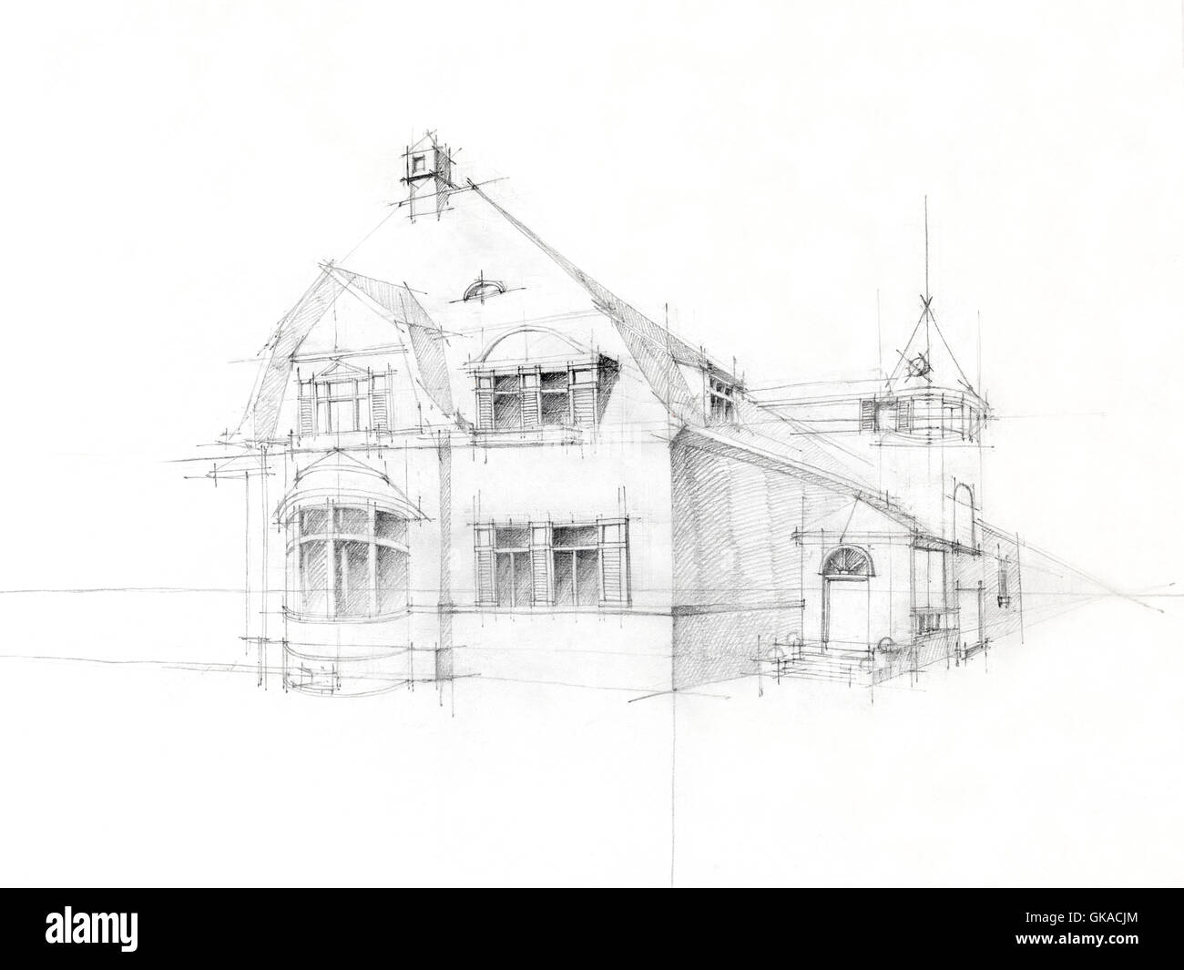 Architectural perspective old building Cut Out Stock Images & Pictures ...