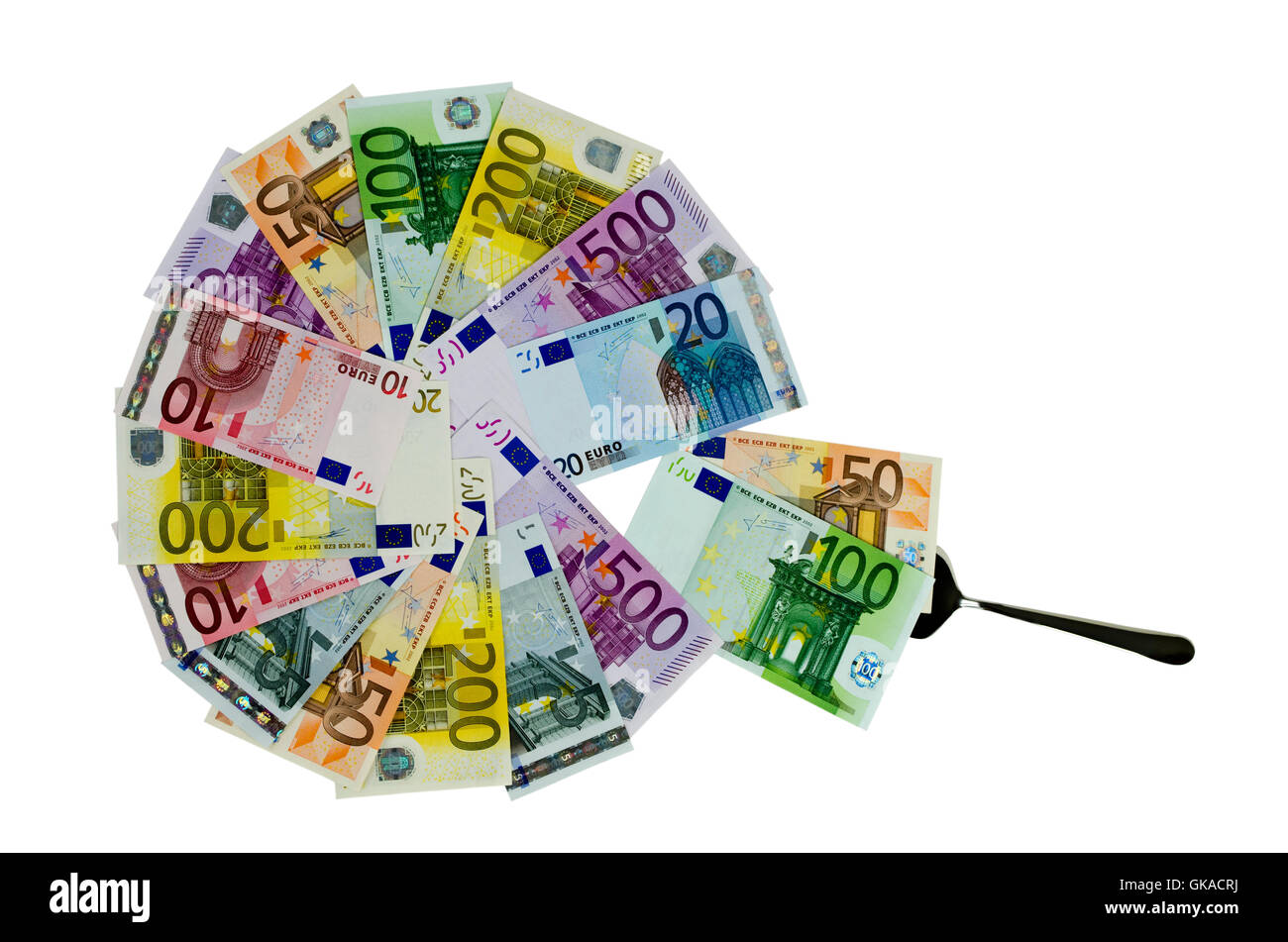euro bank notes circle Stock Photo - Alamy