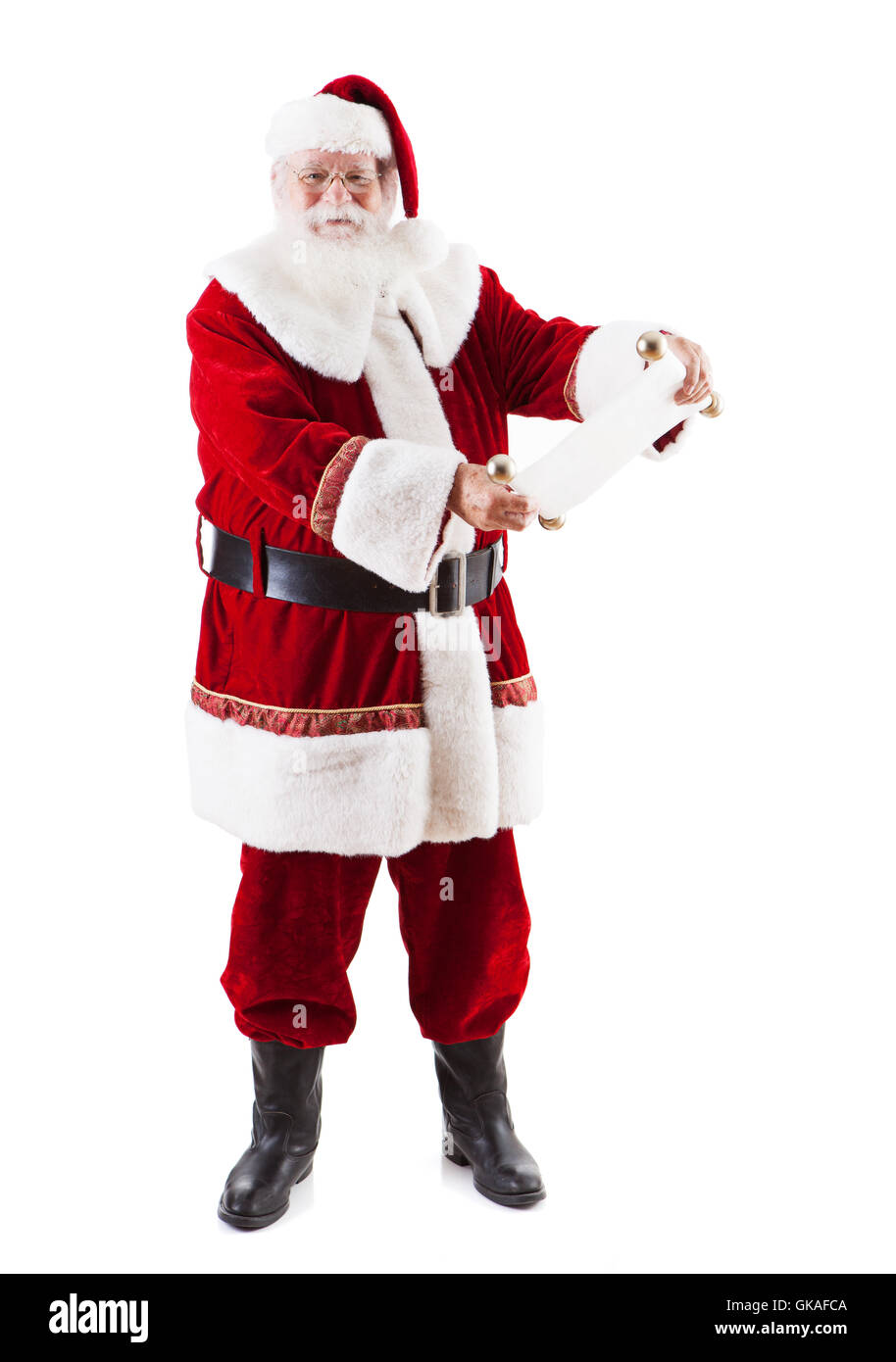 Traditional style authentic Santa Claus with real beard and handmade ...