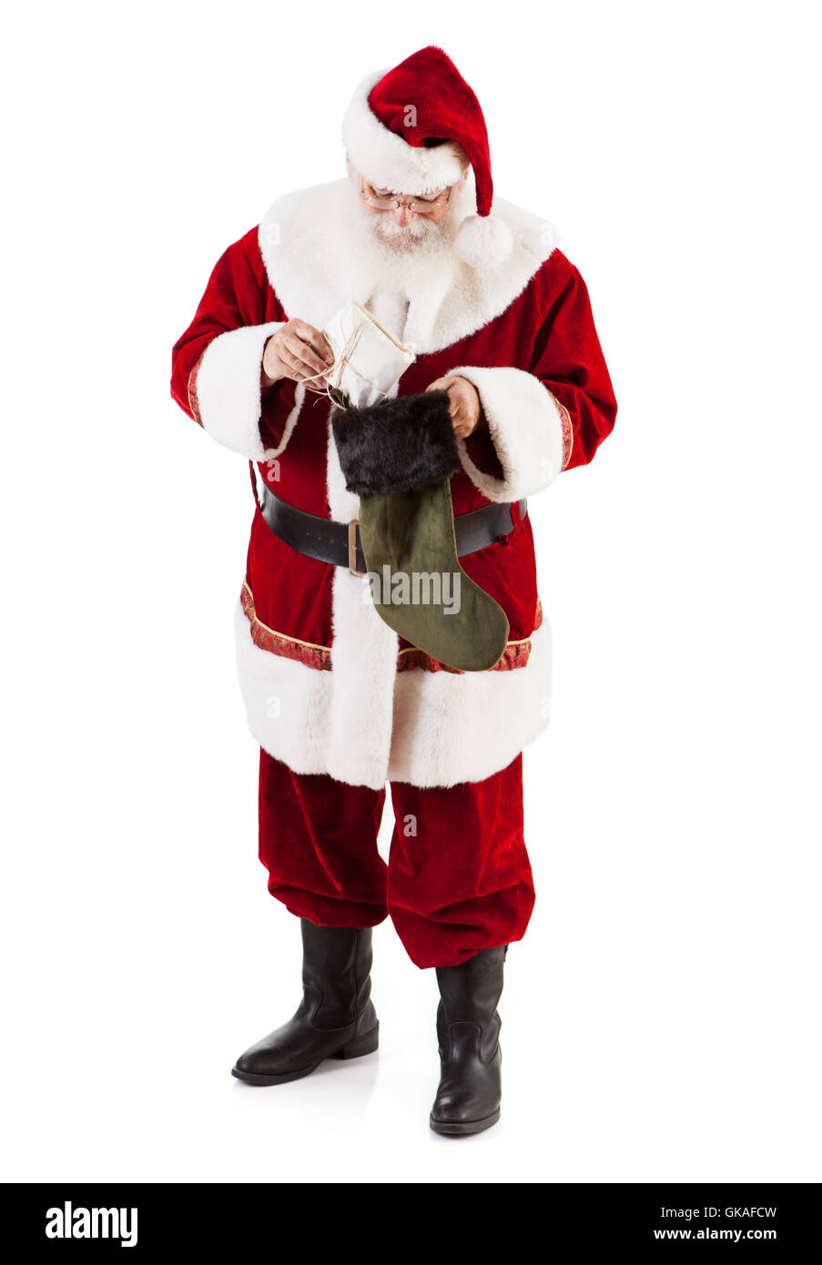 Traditional style authentic Santa Claus with real beard and handmade ...