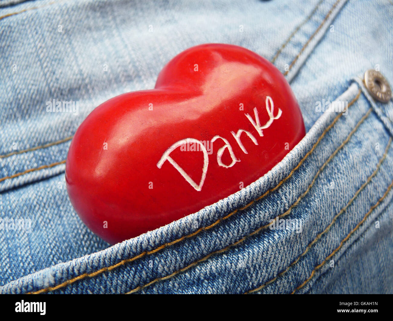 thanks in jeans pocket Stock Photo - Alamy