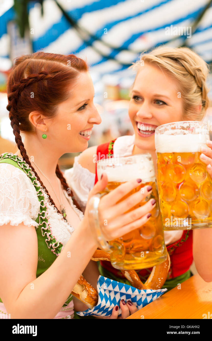 Beautiful girl in dirndl drinking hi-res stock photography and images - Alamy