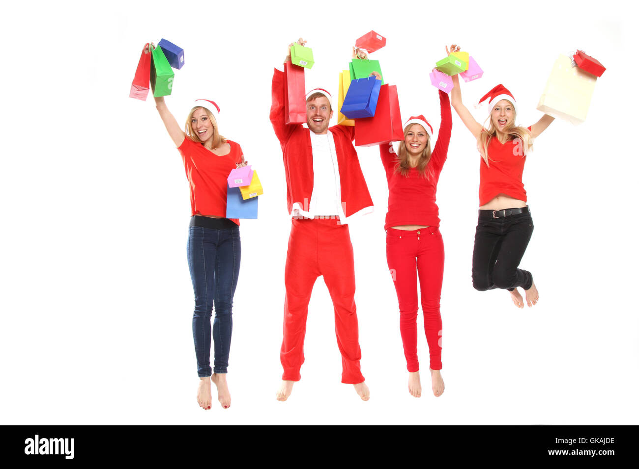 Holiday celebration cheerful woman Cut Out Stock Images & Pictures - Alamy