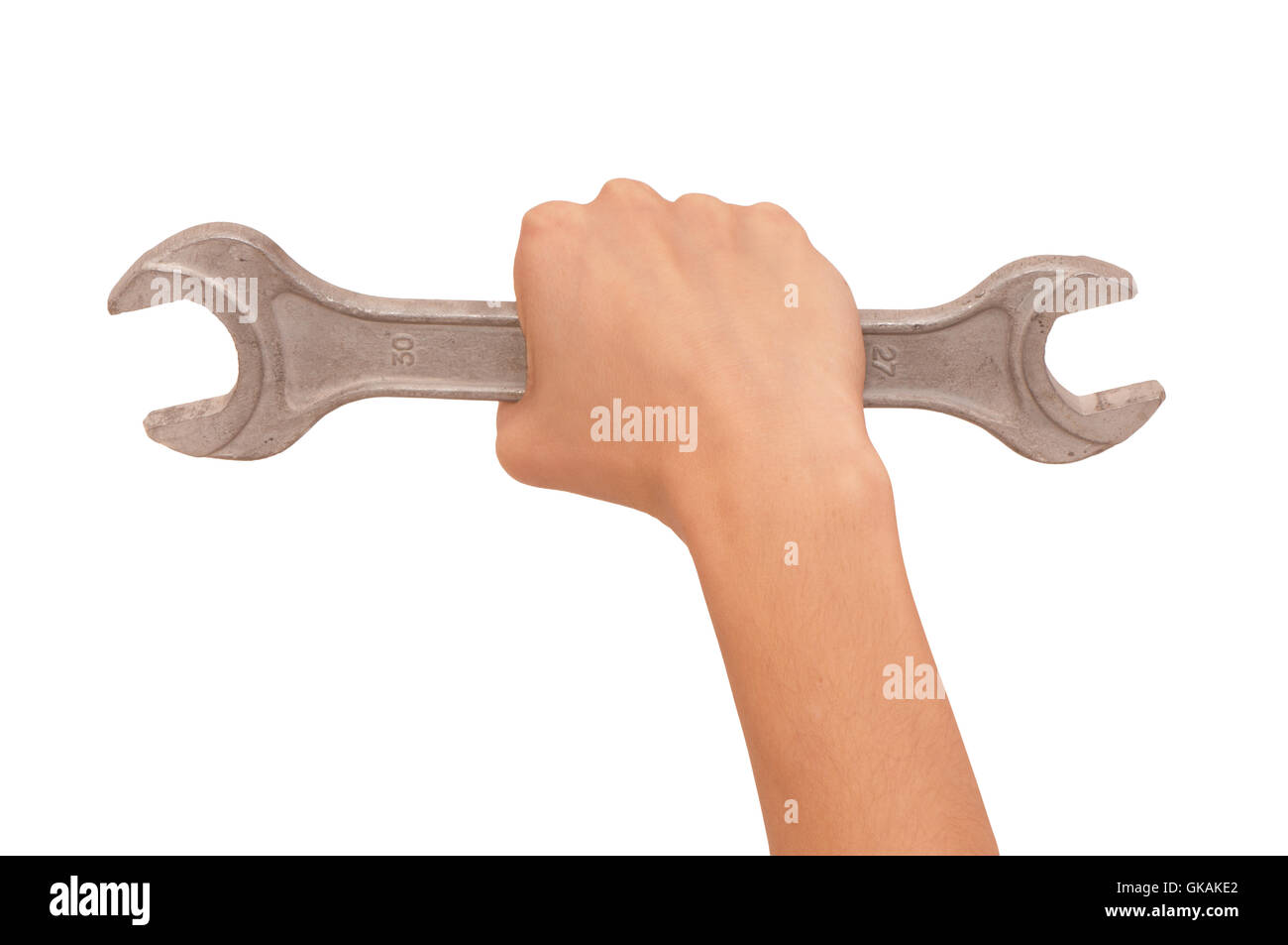 Business woman holding broken Cut Out Stock Images & Pictures - Alamy