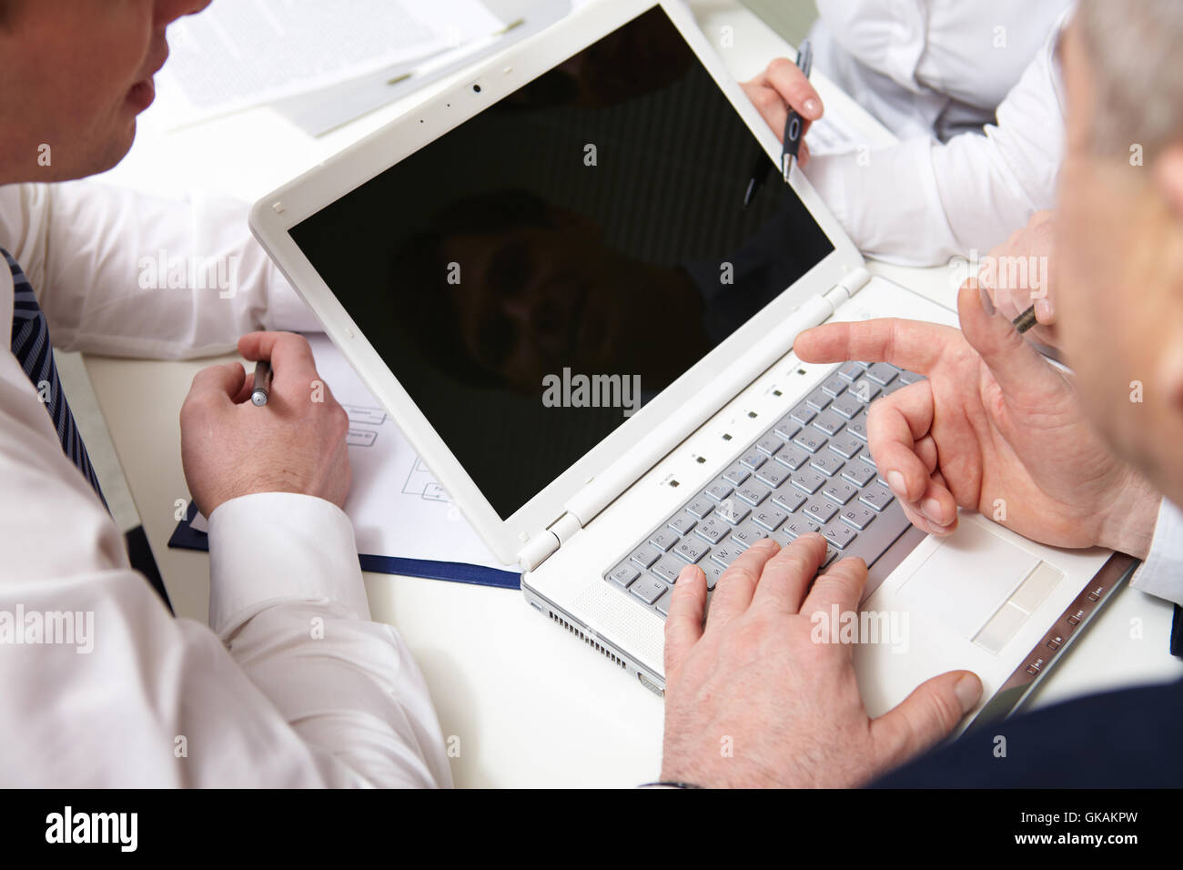 gesture office laptop Stock Photo - Alamy