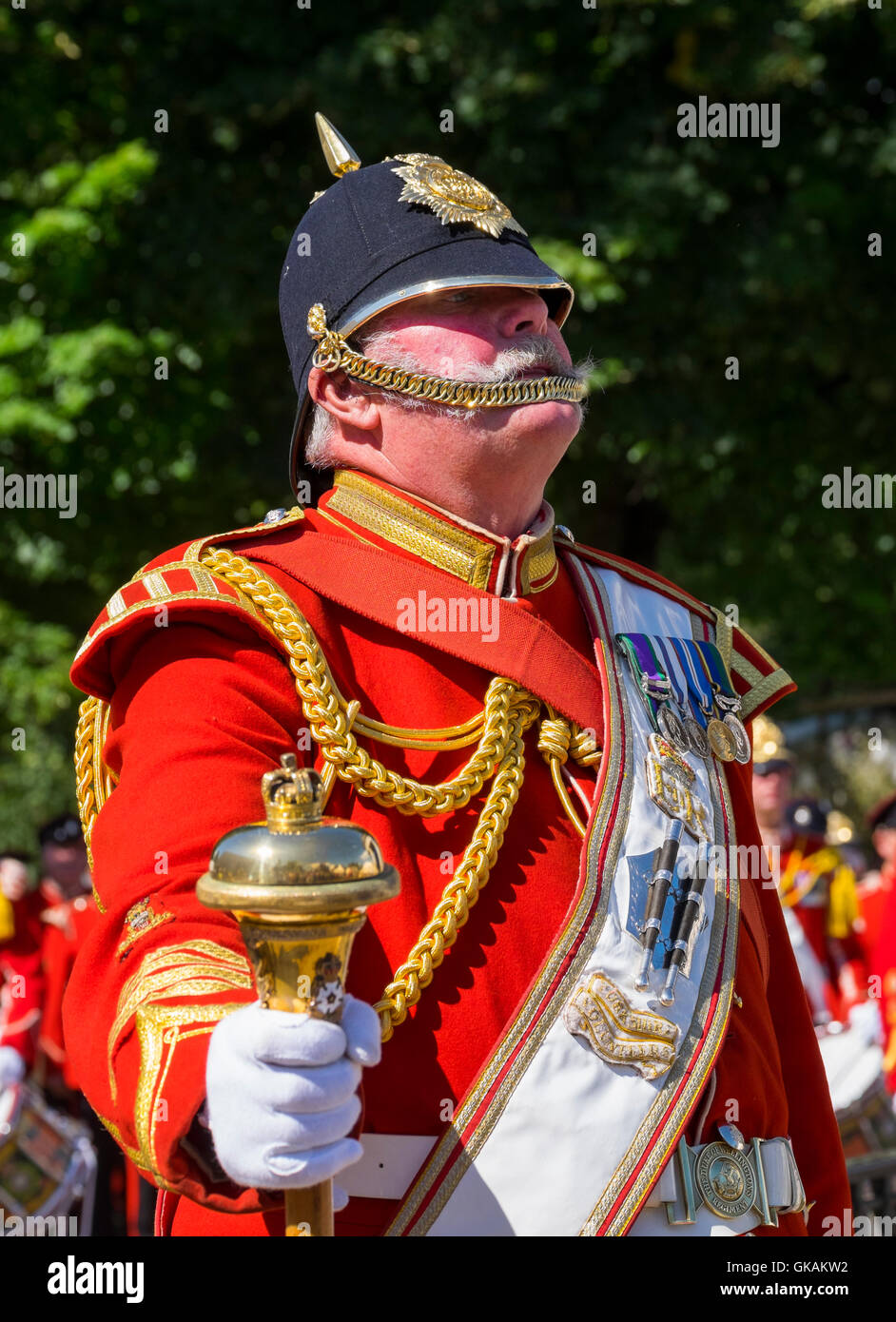 A member of the Yorkshire Volunteers Band at the opening ceremony of ...
