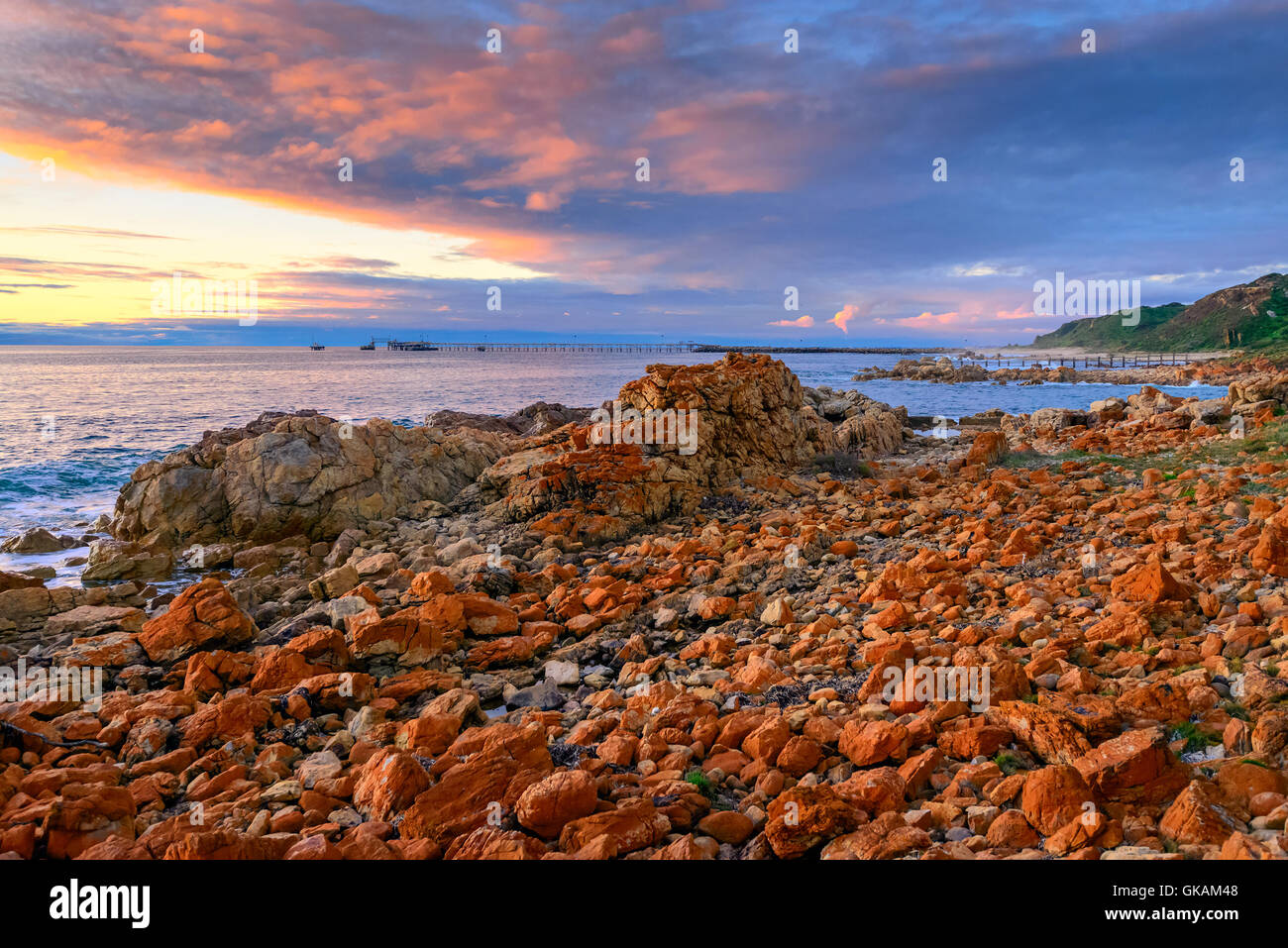 Dramatic sunset with clouds above the sea, South Australian shore Stock ...