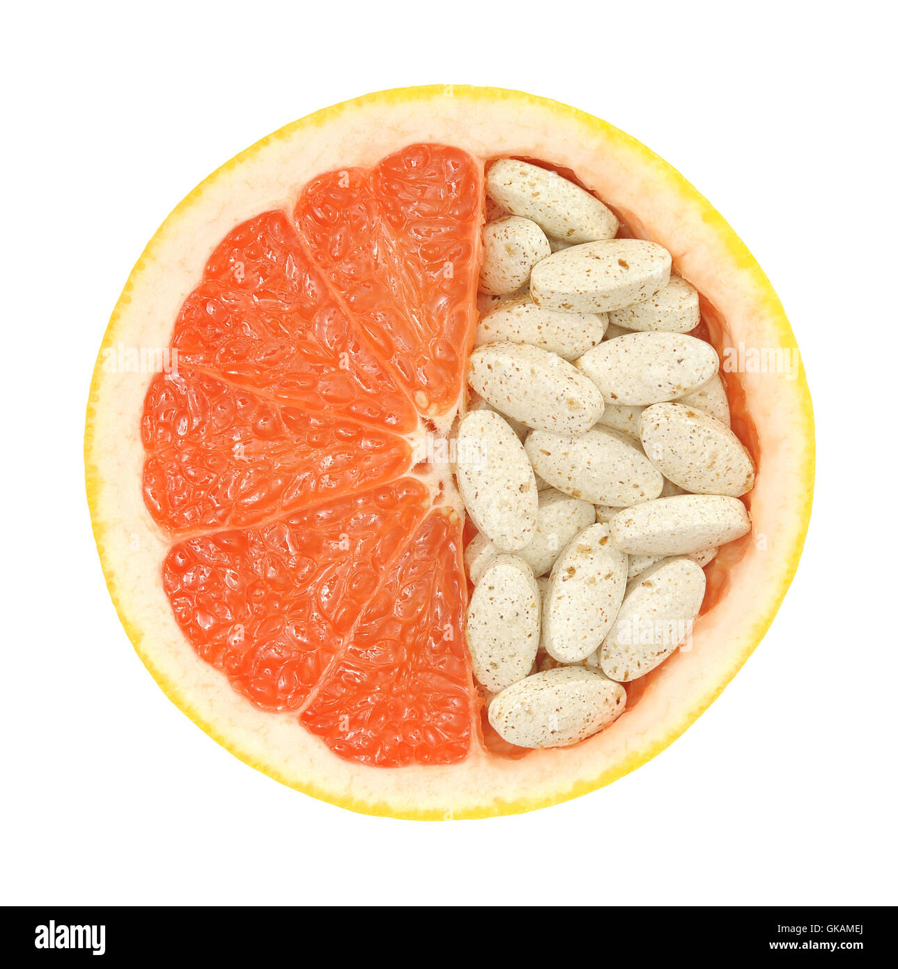isolated pills half Stock Photo - Alamy
