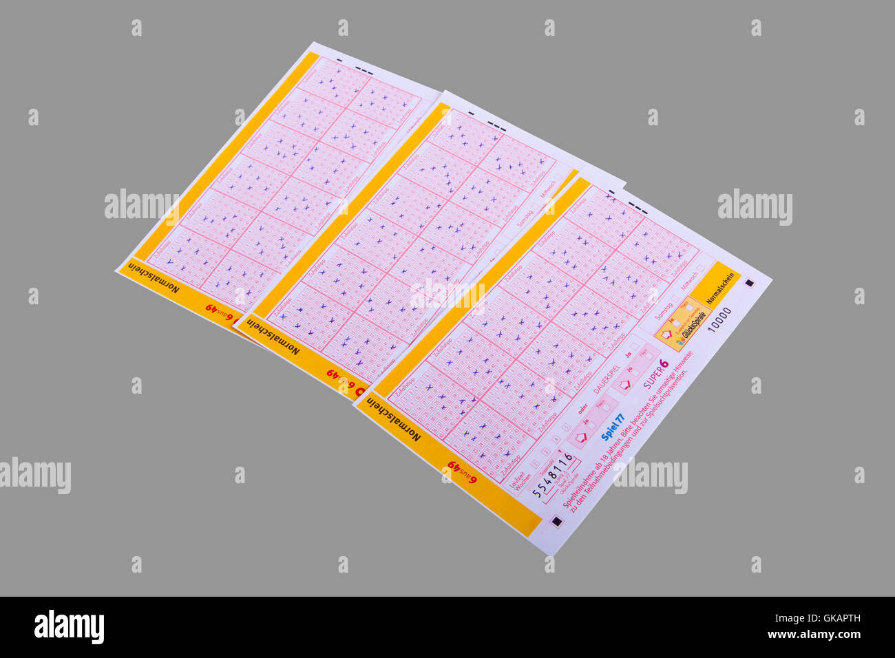 3 lottery tickets Stock Photo - Alamy