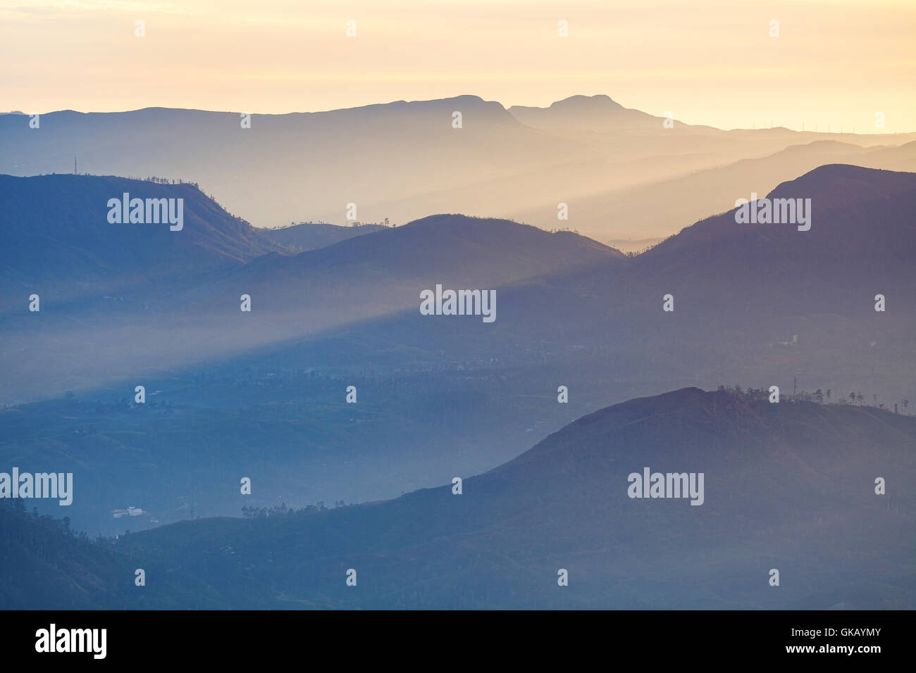 Sunset - view from Adam's Peak, Sri Lanka Stock Photo - Alamy