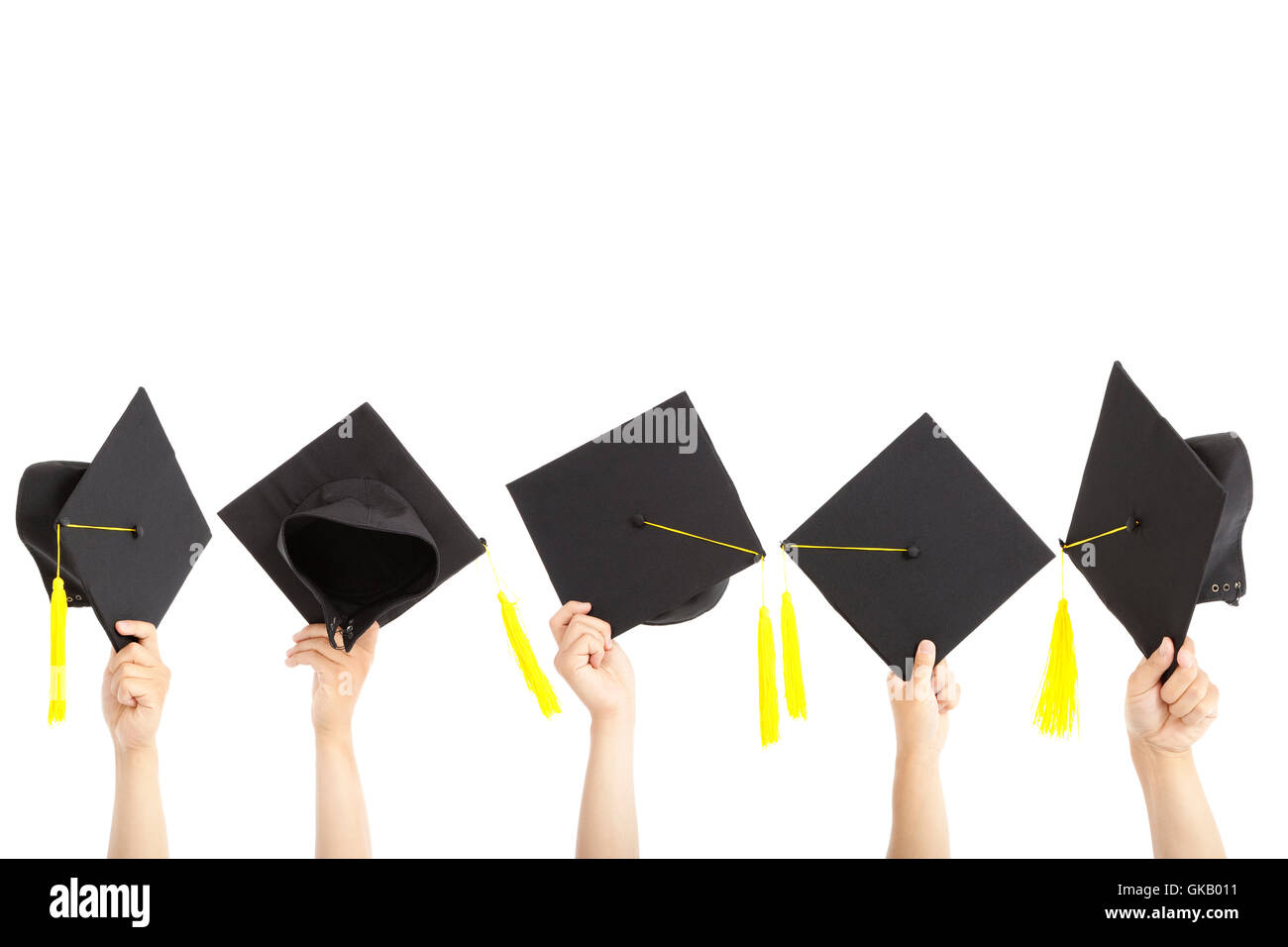 Hand student cap graduation hats school success class hi-res stock ...