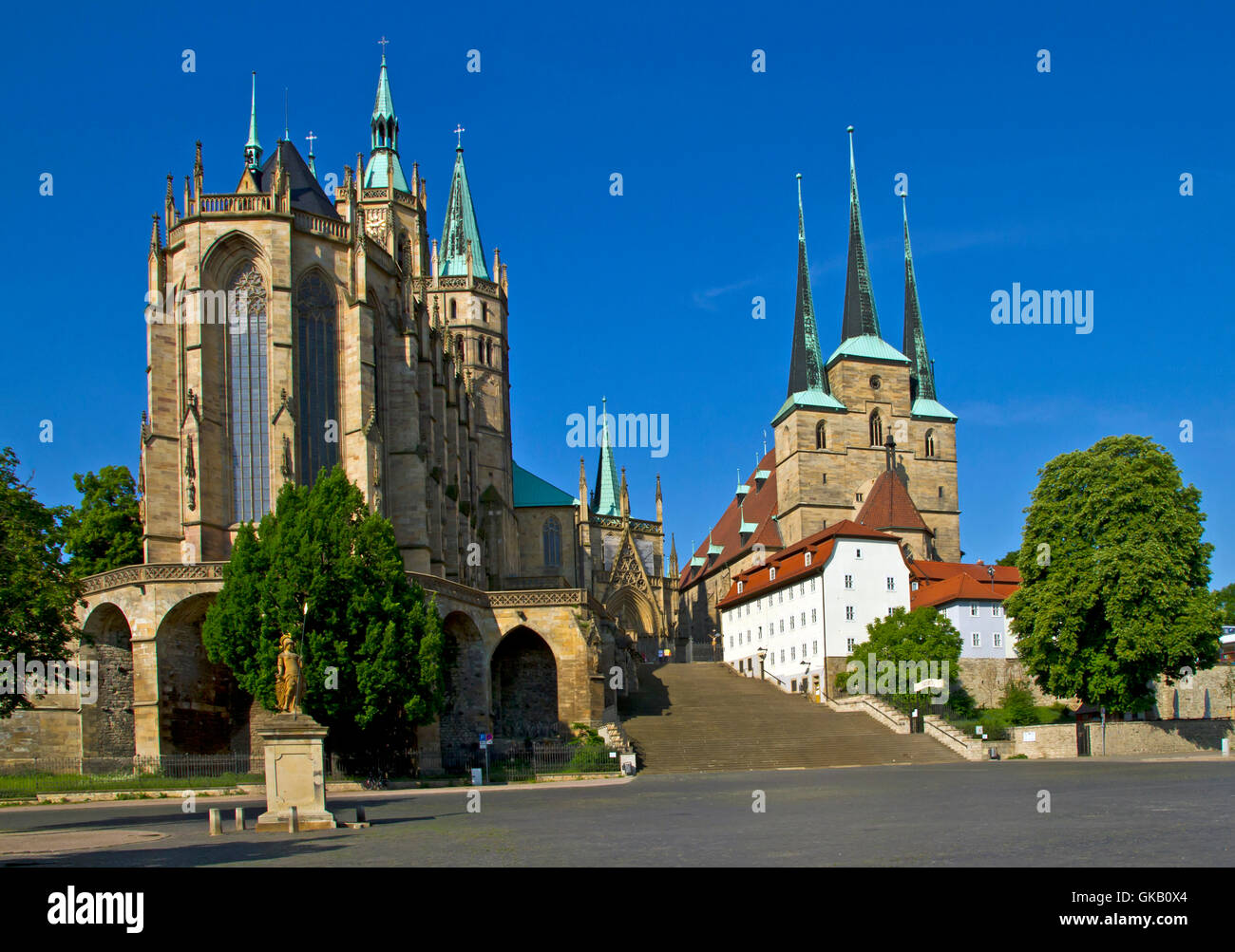 cathedral square in erfurt Stock Photo - Alamy