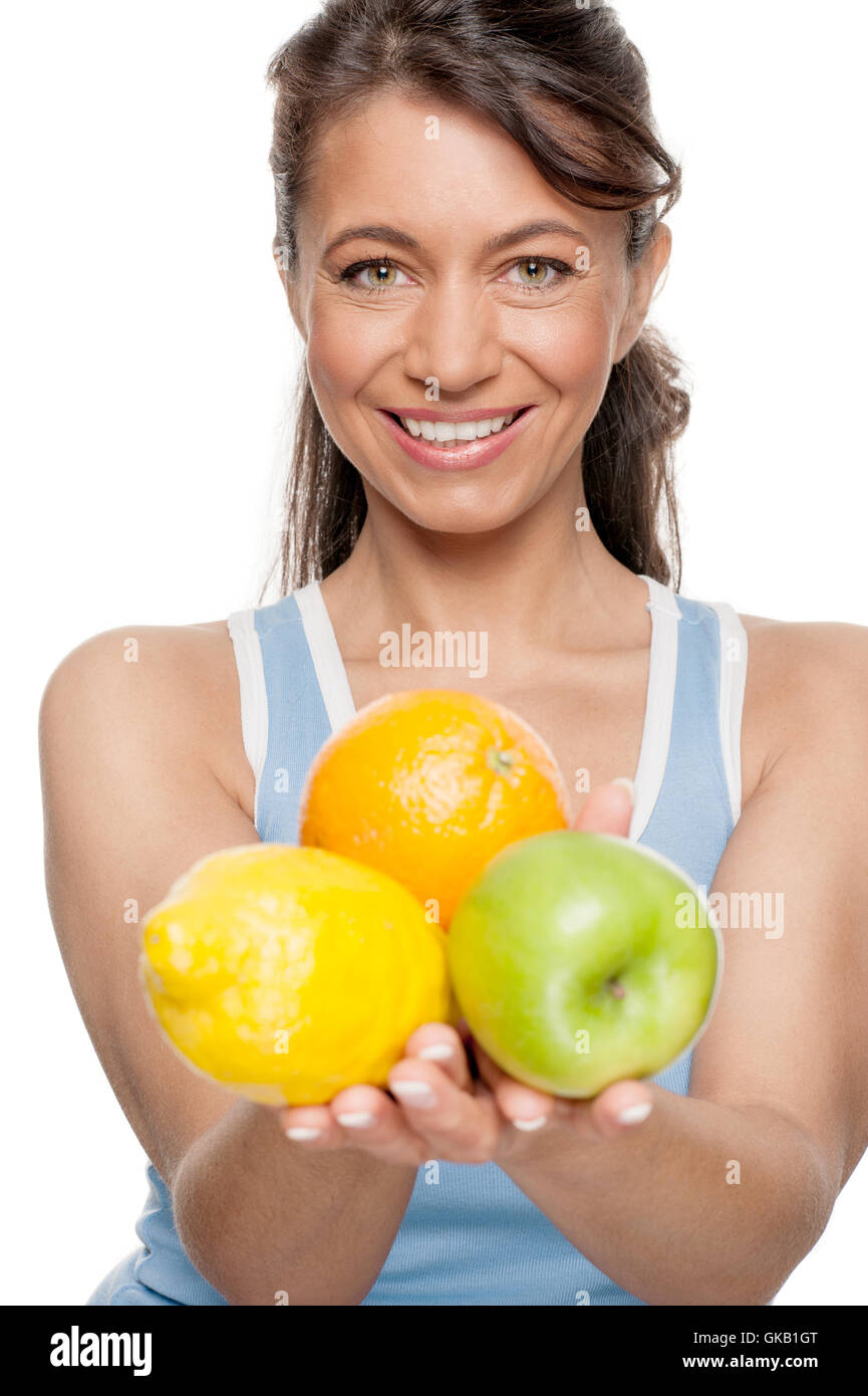 woman with fruit Stock Photo - Alamy