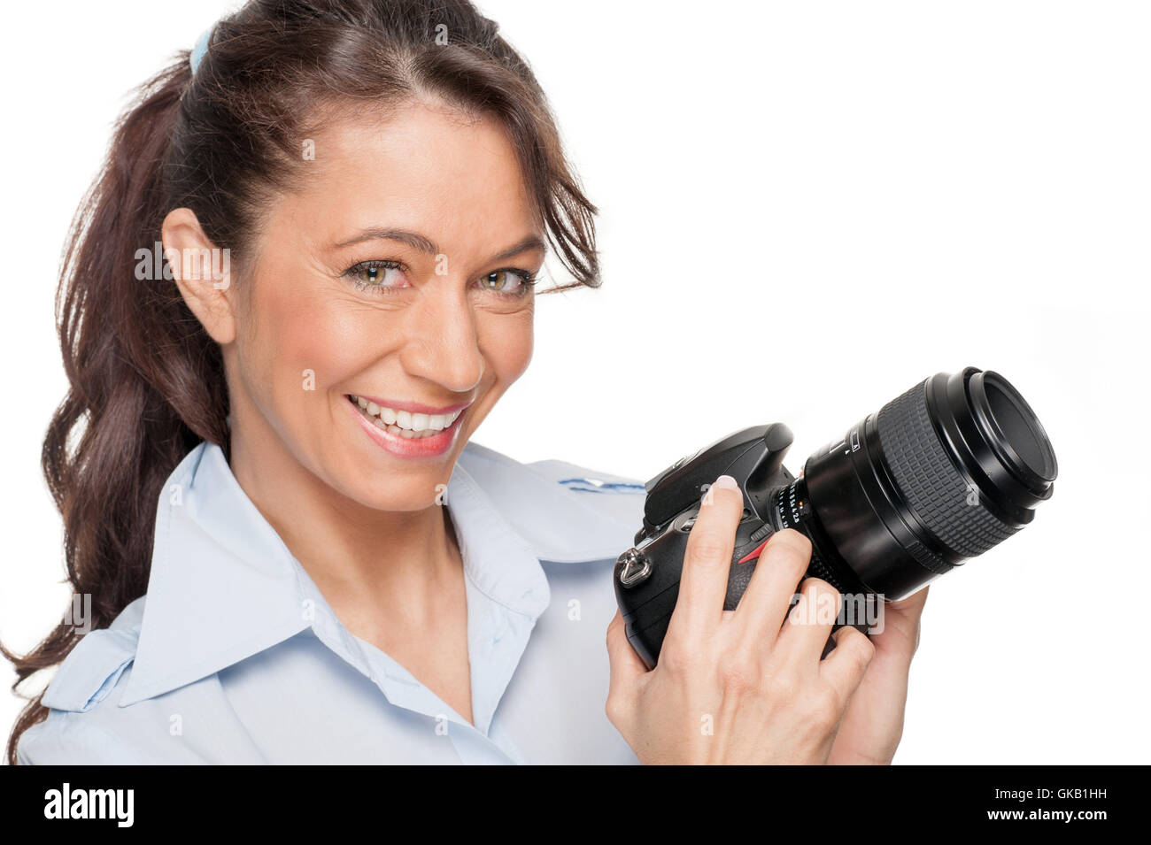 woman with camera Stock Photo - Alamy