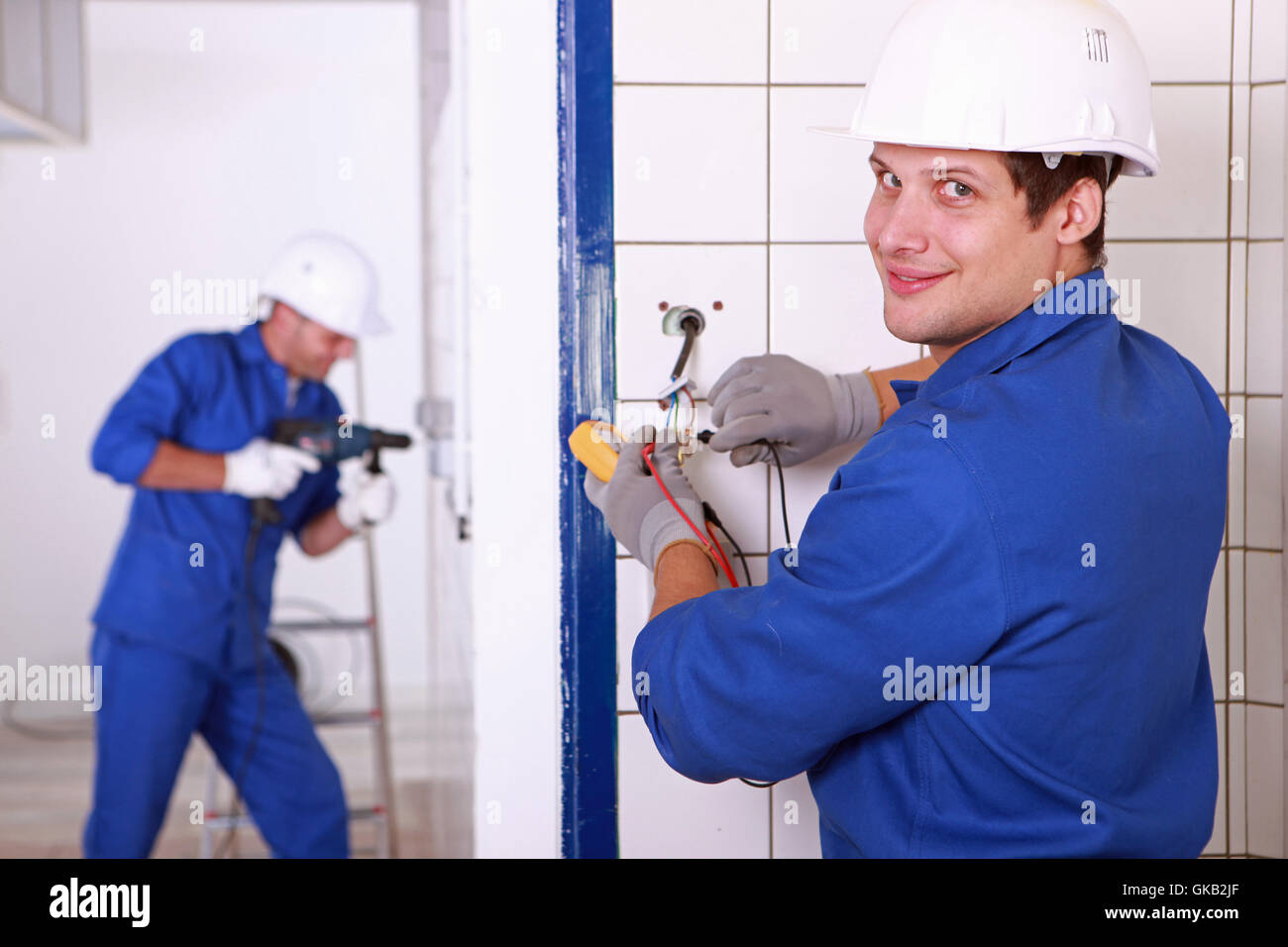 Tradesman back view hi-res stock photography and images - Alamy