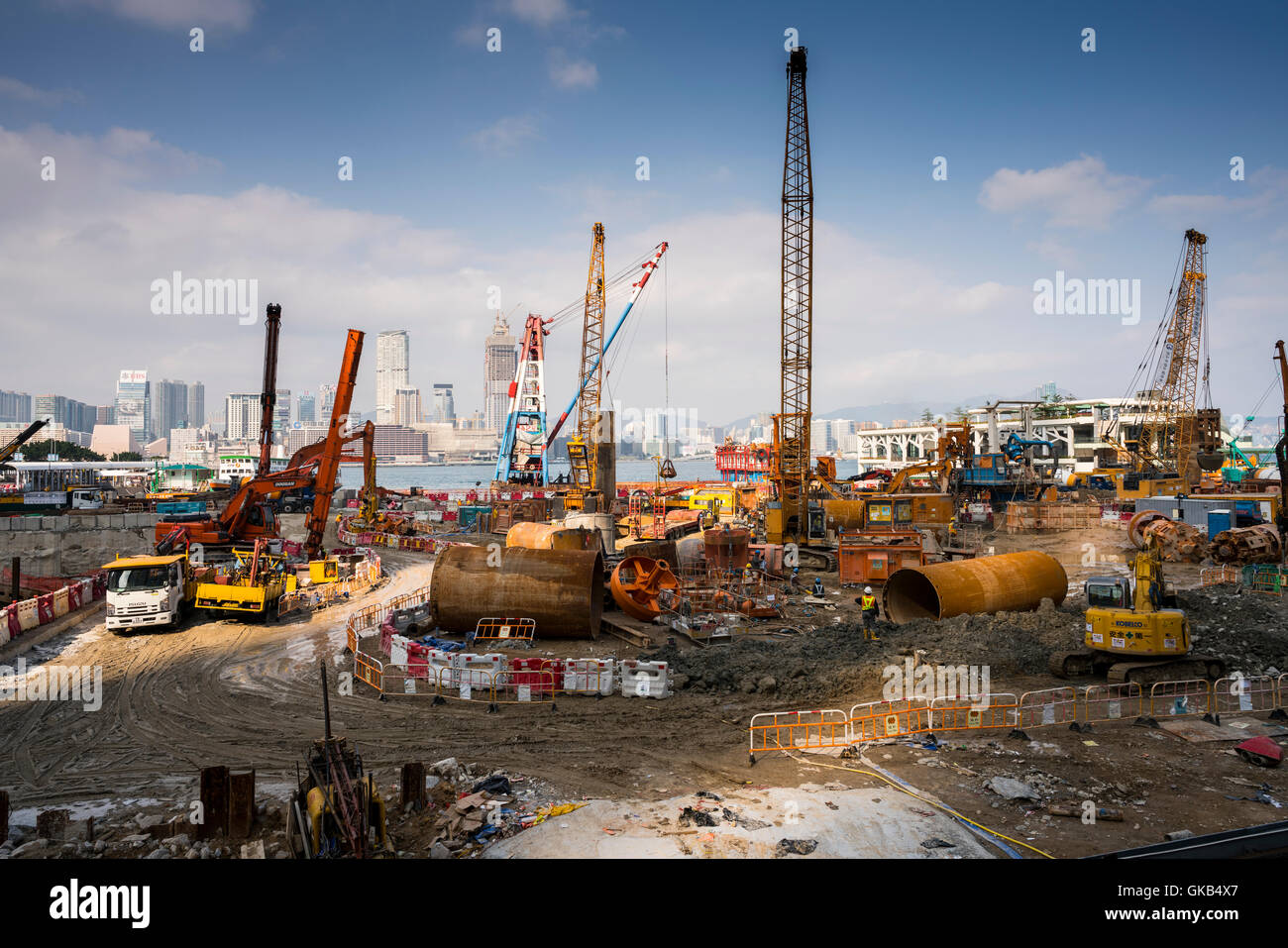 Reclamation operations, Hong Kong Stock Photo - Alamy