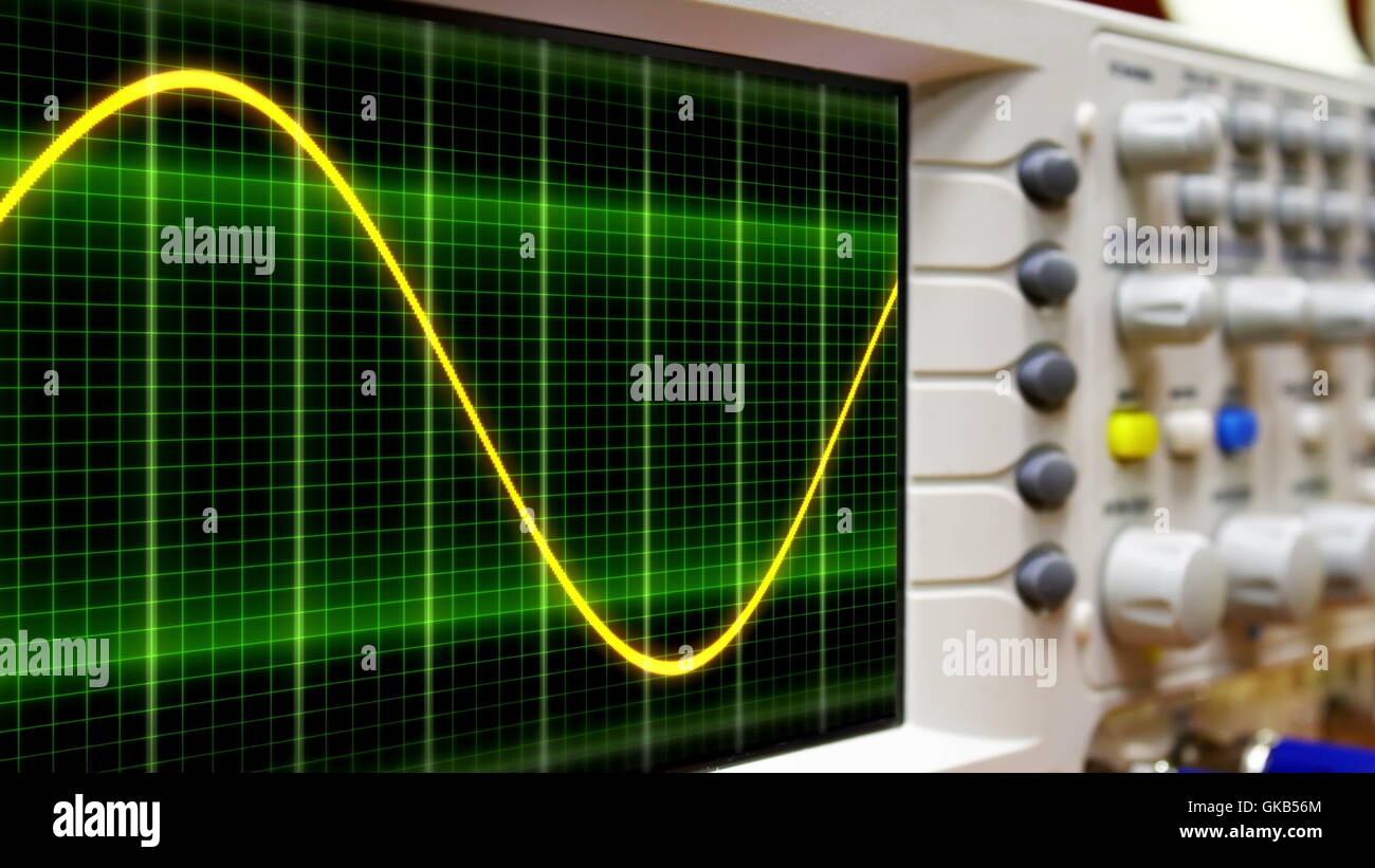 Sine wave frequency on oscilloscope hi-res stock photography and images ...