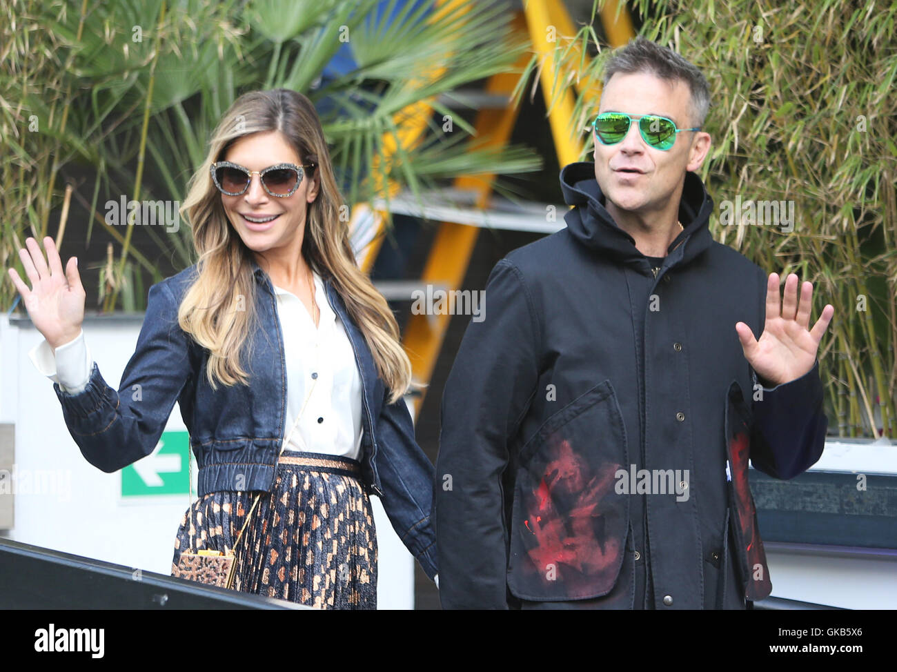 Robbie Williams and Ayda Field outside ITV Studios Featuring: Robbie ...