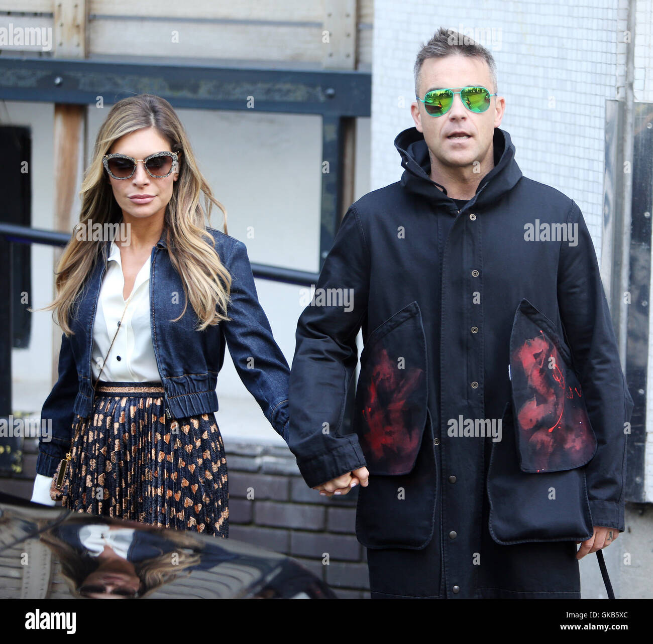 Robbie Williams and Ayda Field outside ITV Studios Featuring: Robbie ...