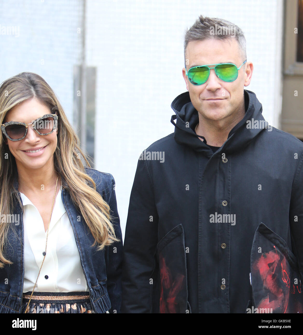 Robbie Williams and Ayda Field outside ITV Studios Featuring: Robbie ...