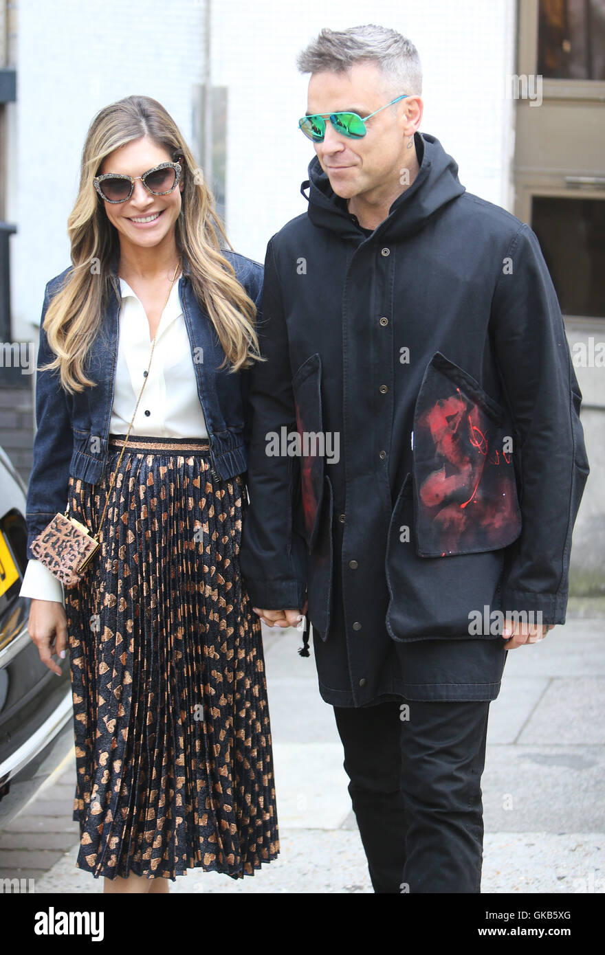Robbie Williams and Ayda Field outside ITV Studios Featuring: Robbie ...