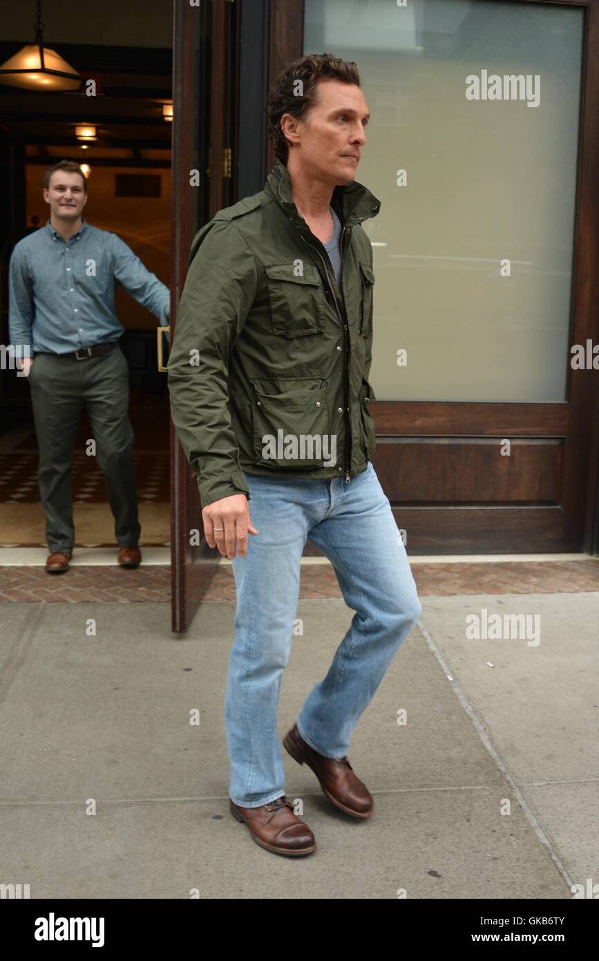 Matthew McConaughey leaves The Greenwich Hotel in Tribeca Featuring ...