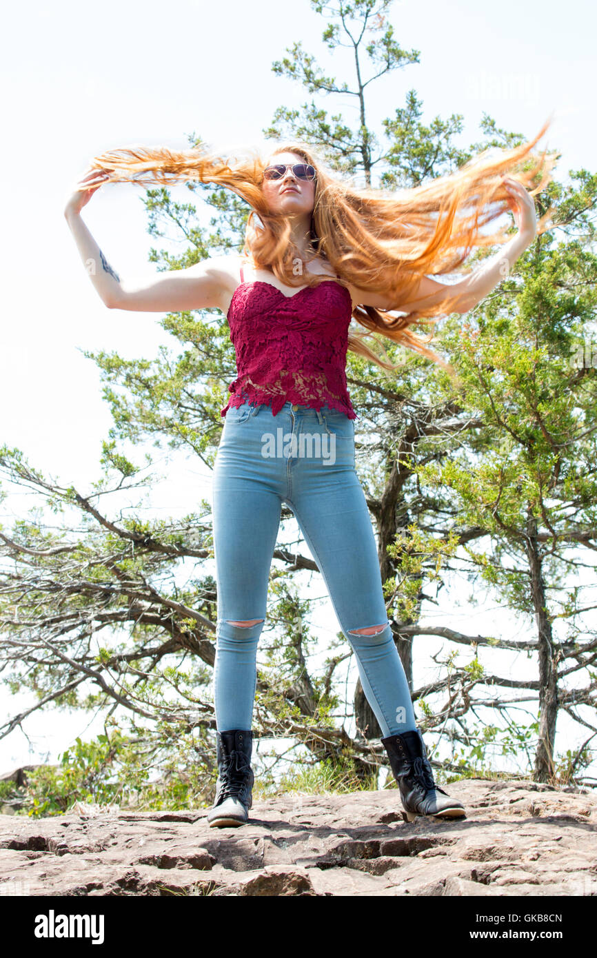 Beautiful red head in skinny hi-res stock photography and images - Alamy